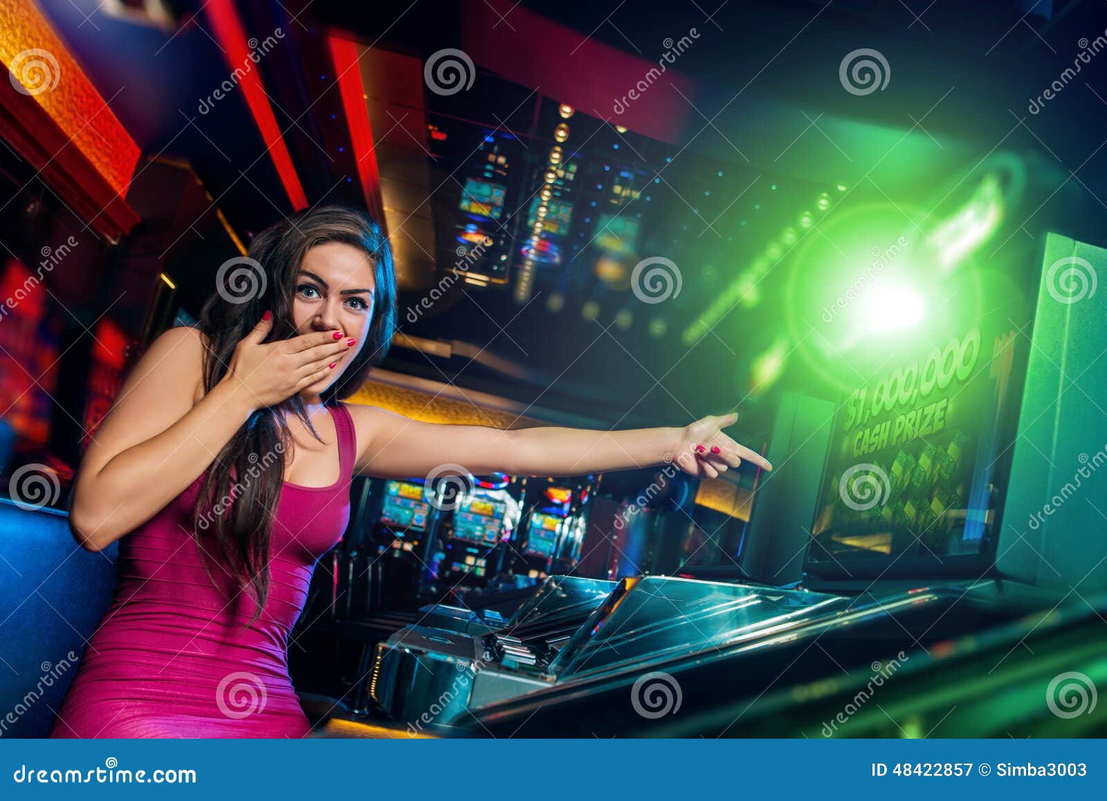 Win on slot machine stock image. Image of horizontal - 48422857