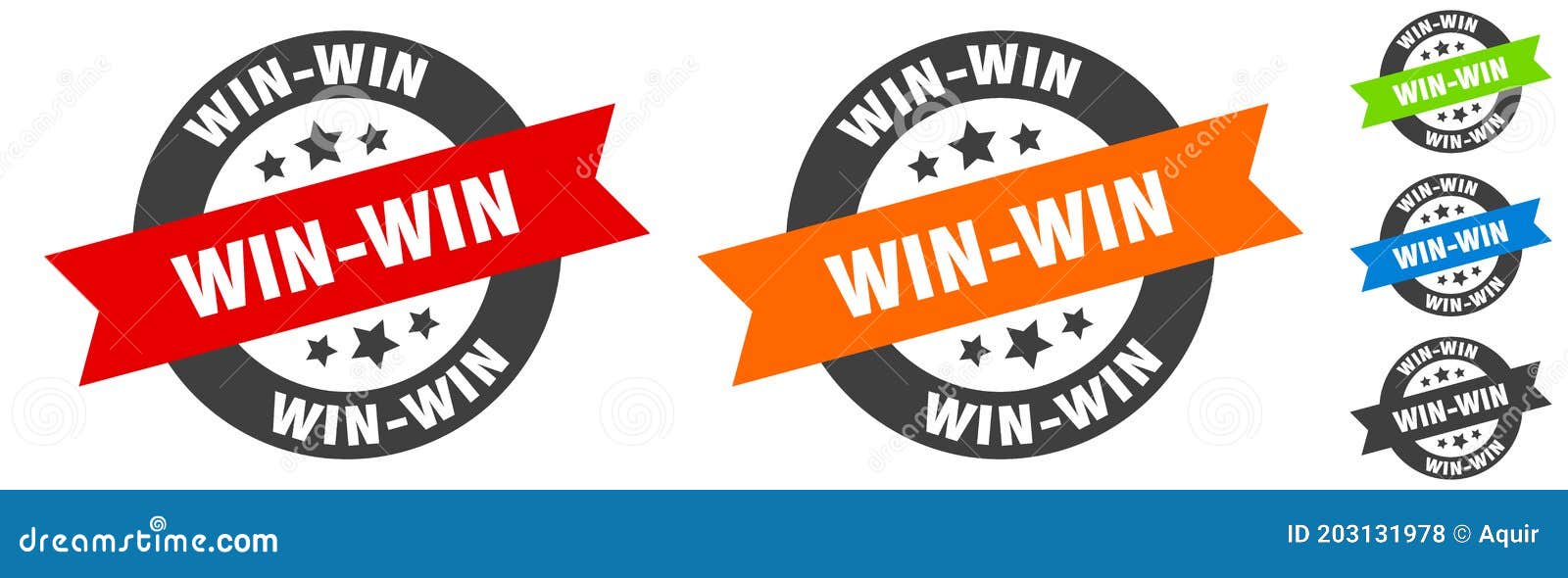 Win-win Stamp. Win-win Round Ribbon Sticker. Tag Stock Vector ...