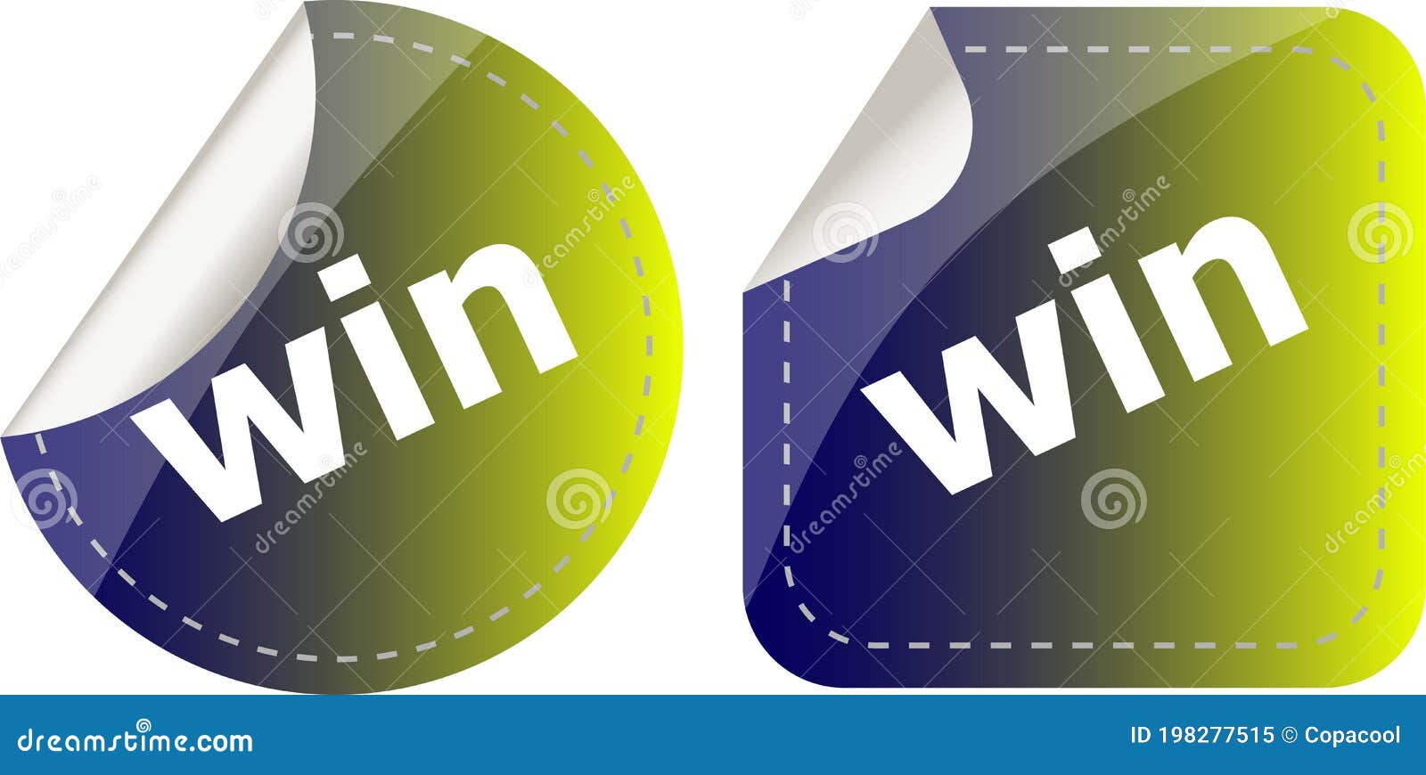 Win. Stickers Set, Web Icon Button Isolated on White Stock Illustration ...