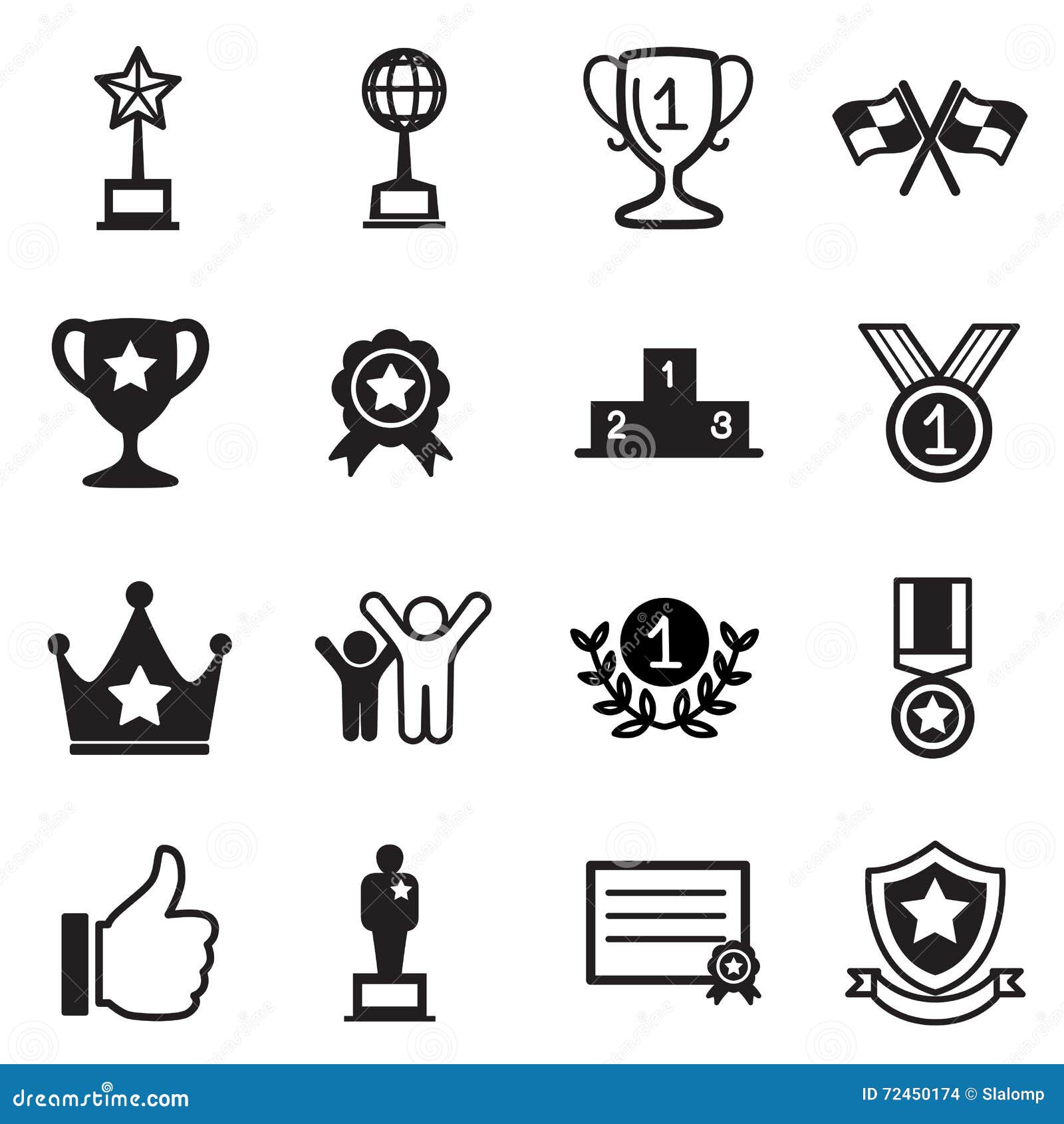 Win and success icons set stock vector. Illustration of logo - 72450174