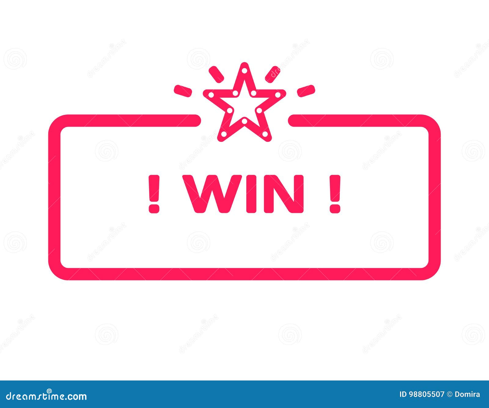Win Template Dialog Bubble in Flat Style on White Background. Stamp ...