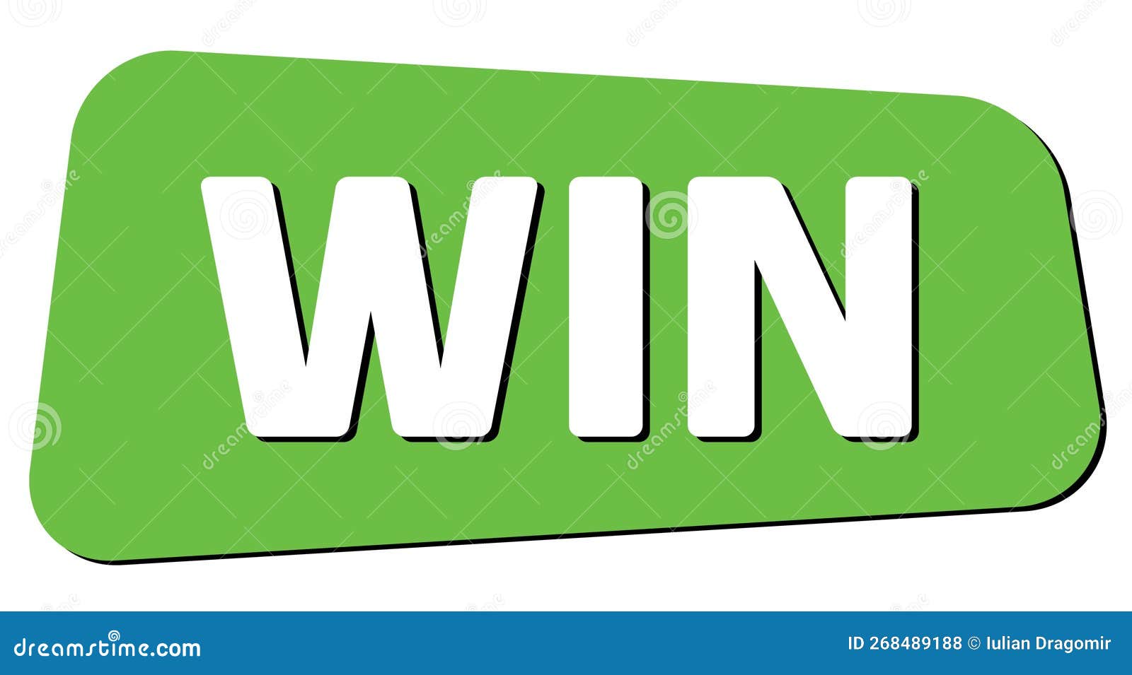 WIN Text on Green Trapeze Stamp Sign Stock Illustration - Illustration ...