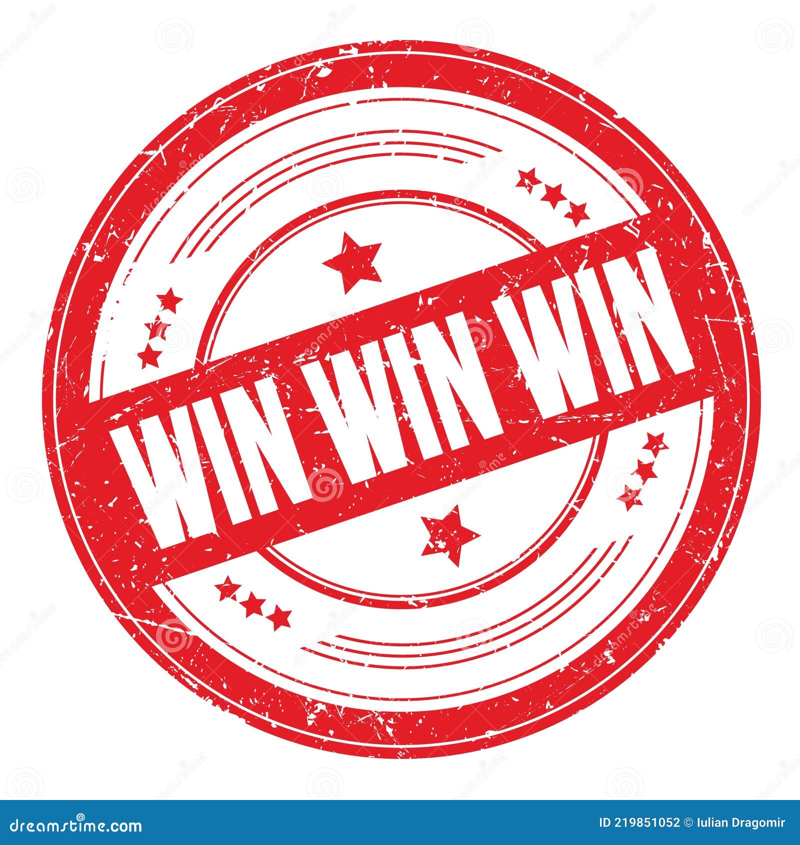WIN WIN WIN Text on Red Round Grungy Stamp Stock Illustration ...