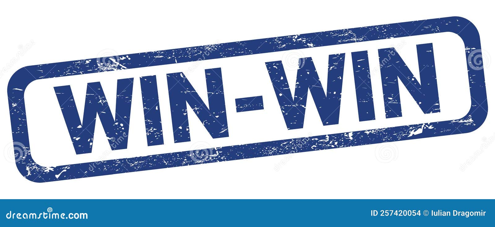 WIN-WIN Text Written on Blue Rectangle Stamp Stock Photo - Image of ...