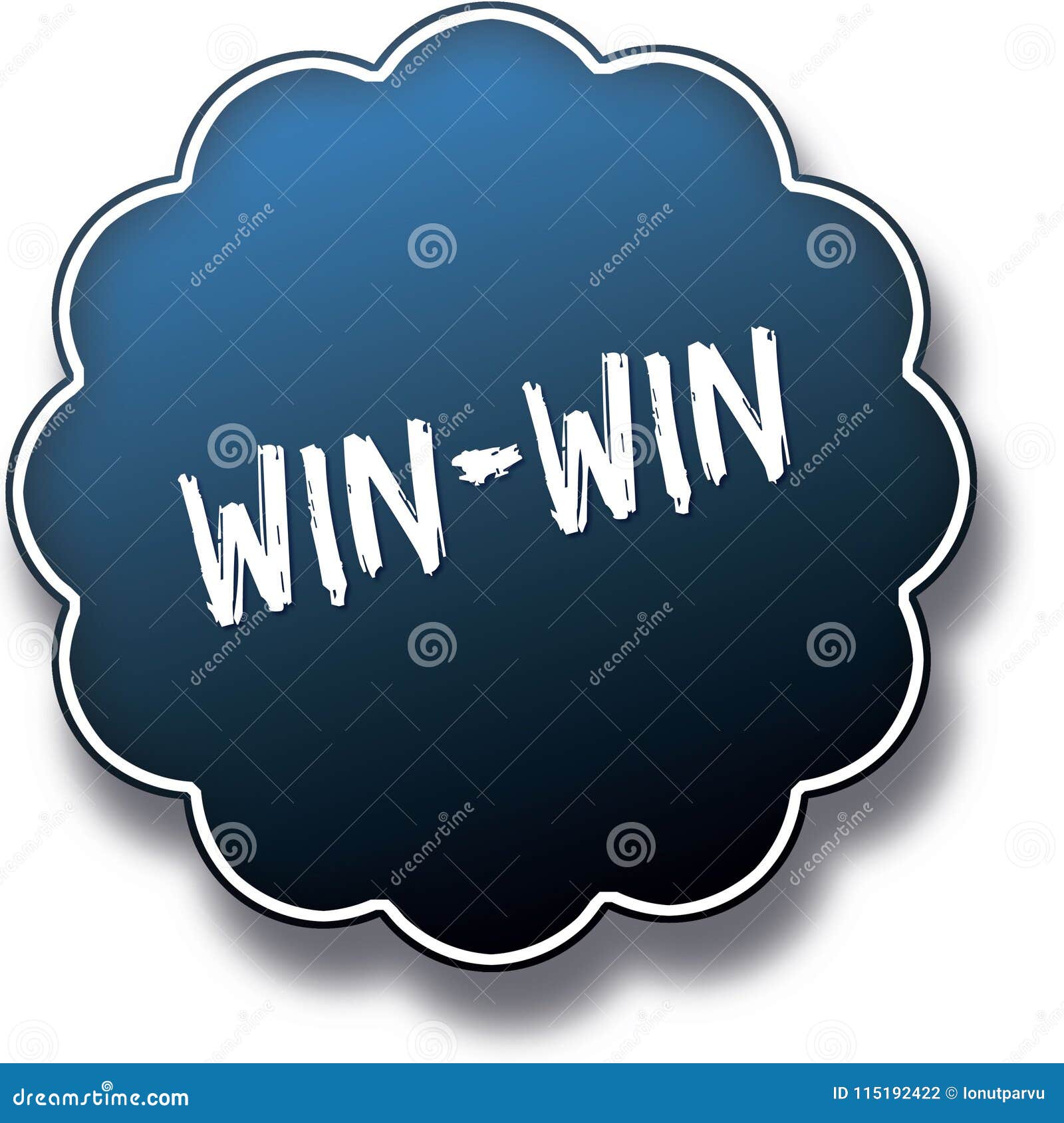 WIN WIN Text Written on Blue Round Label Badge. Stock Illustration ...