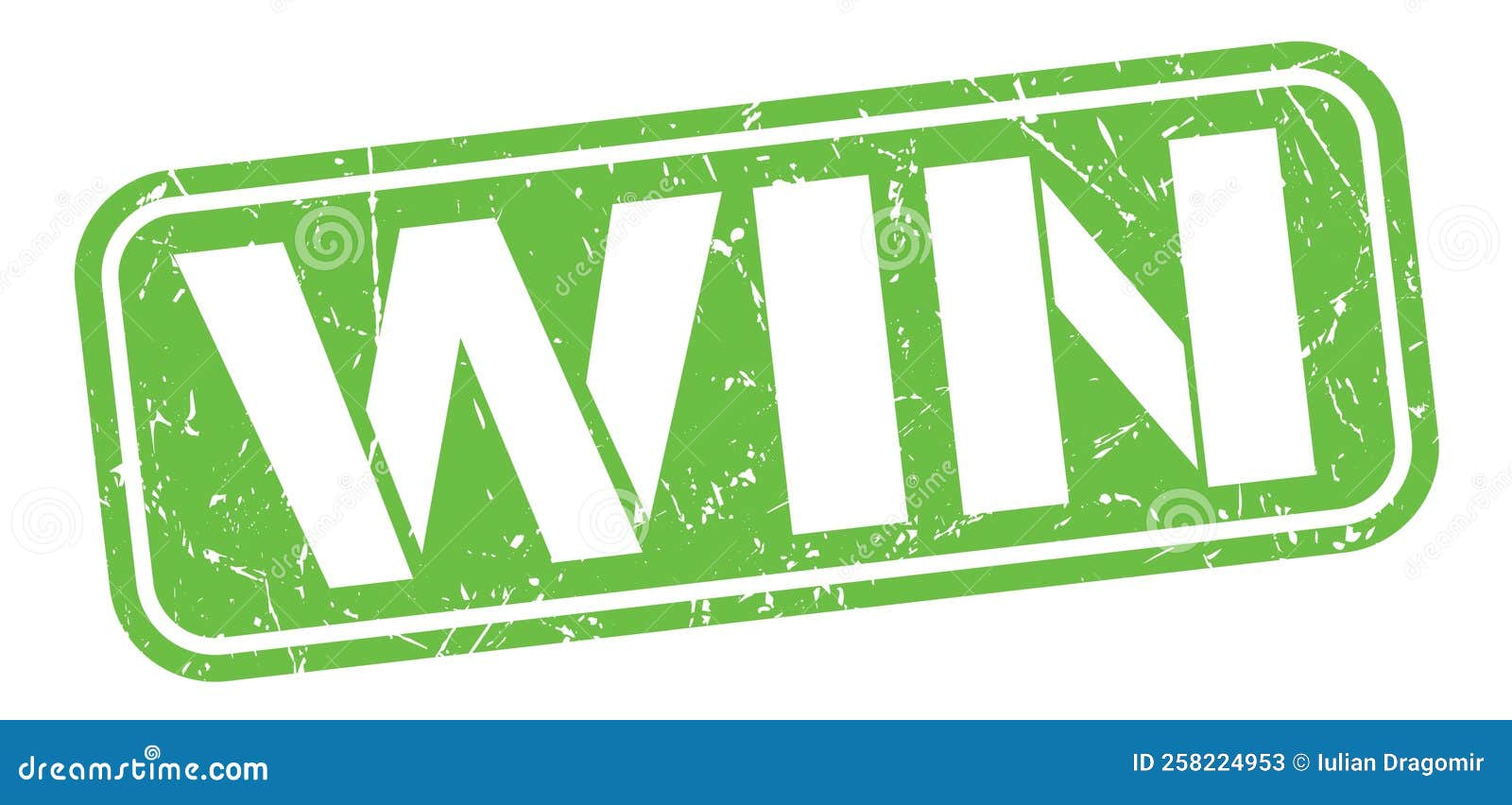 WIN Text Written on Green Stamp Sign Stock Illustration - Illustration ...