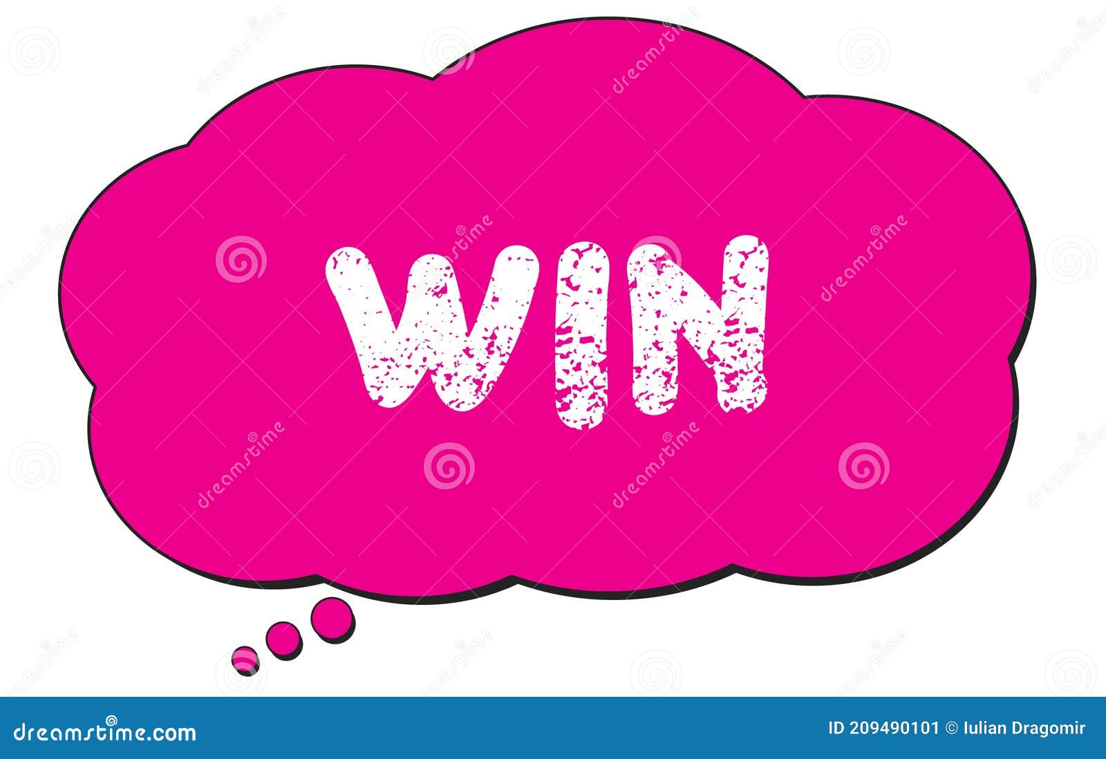 WIN Text Written on a Pink Cloud Bubble Stock Illustration ...