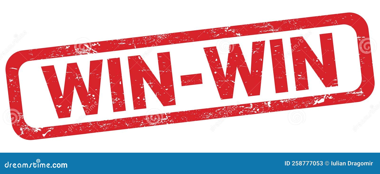 WIN-WIN Text Written on Red Rectangle Stamp Stock Illustration ...