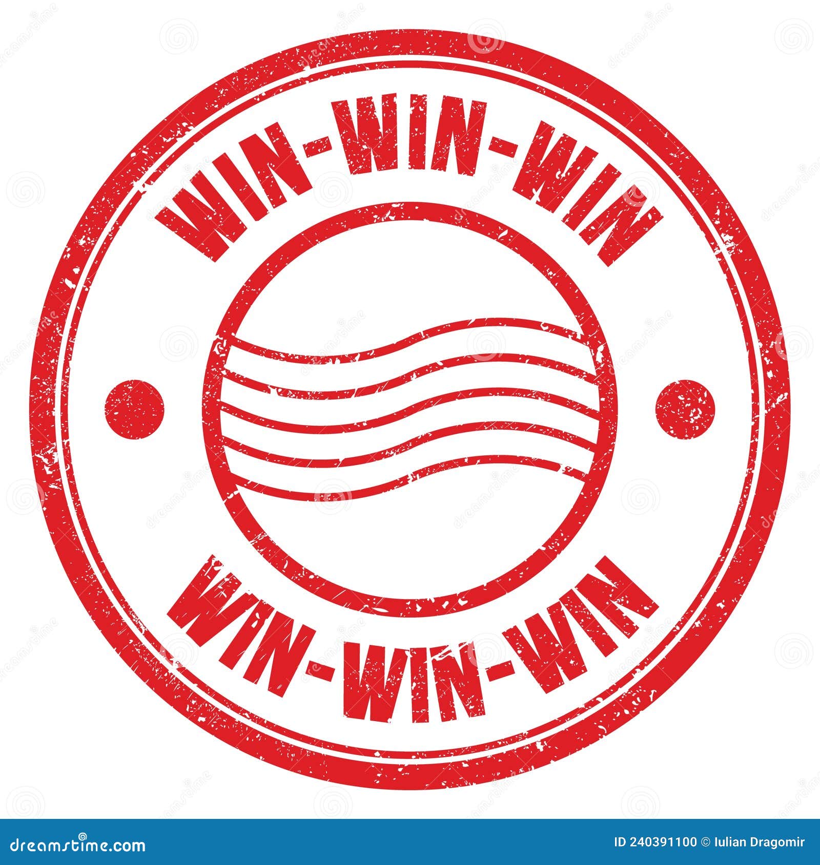 WIN-WIN-WIN Text Written on Red Round Postal Stamp Sign Stock ...