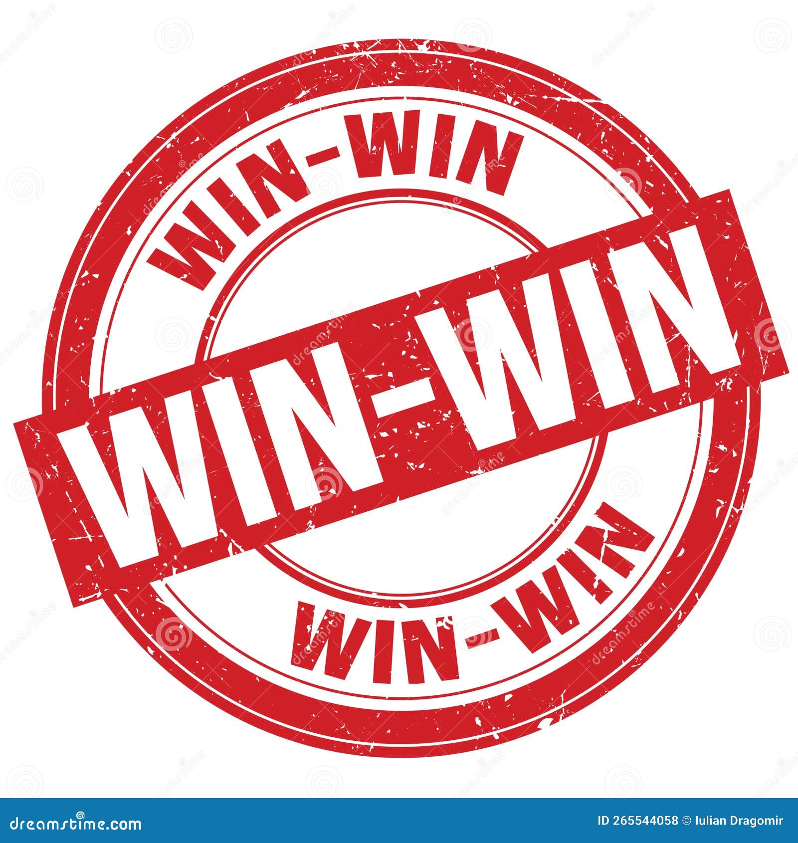 WIN-WIN Text Written on Red Round Stamp Sign Stock Illustration ...