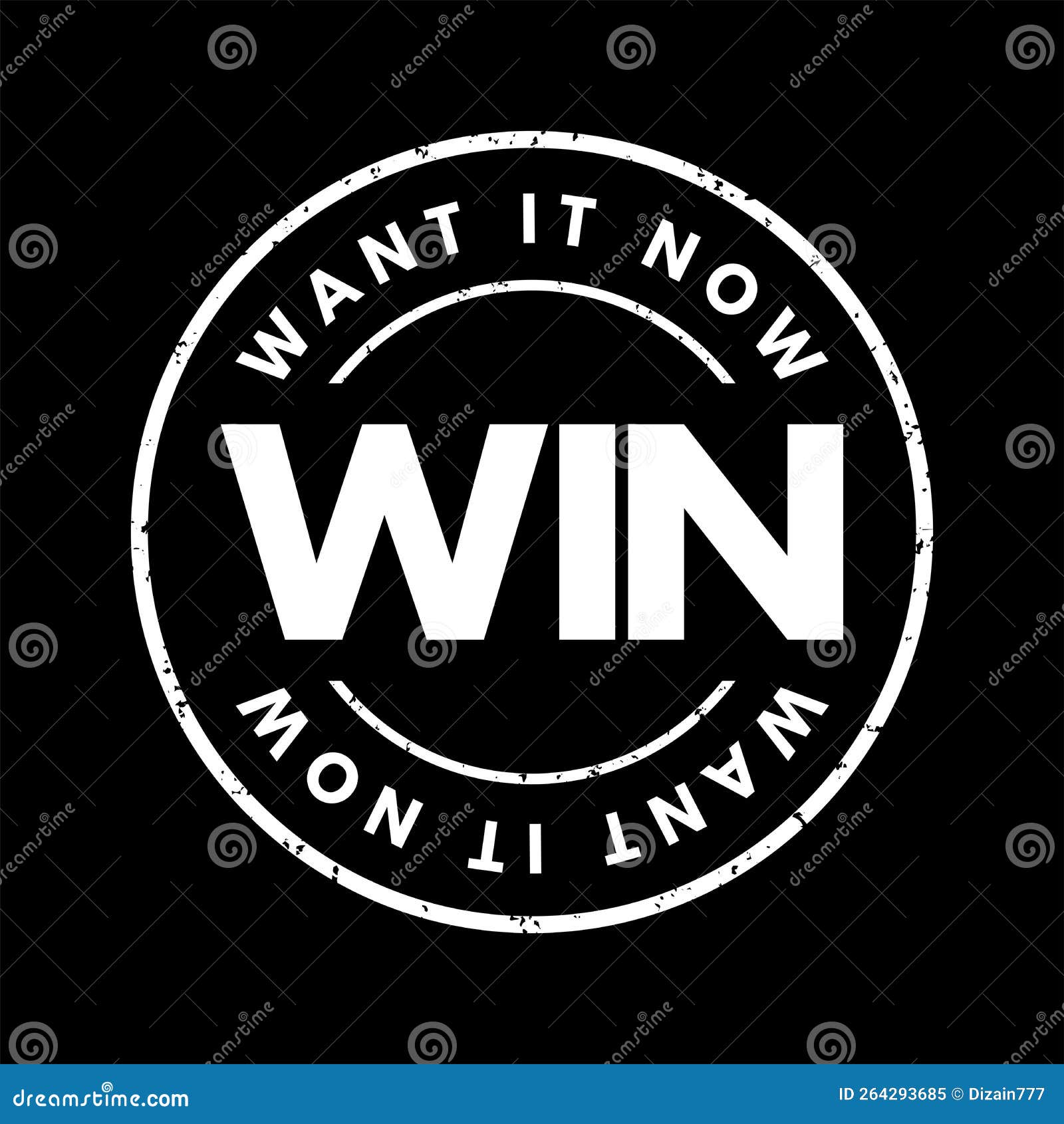 WIN - Want It Now Acronym Text Stamp, Concept Background Royalty-Free ...