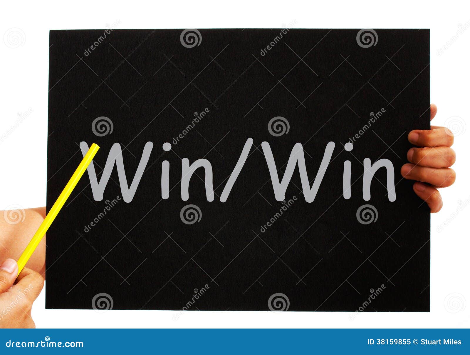 Win Win Blackboard Means Outcome Benefiting Both Sides Stock ...