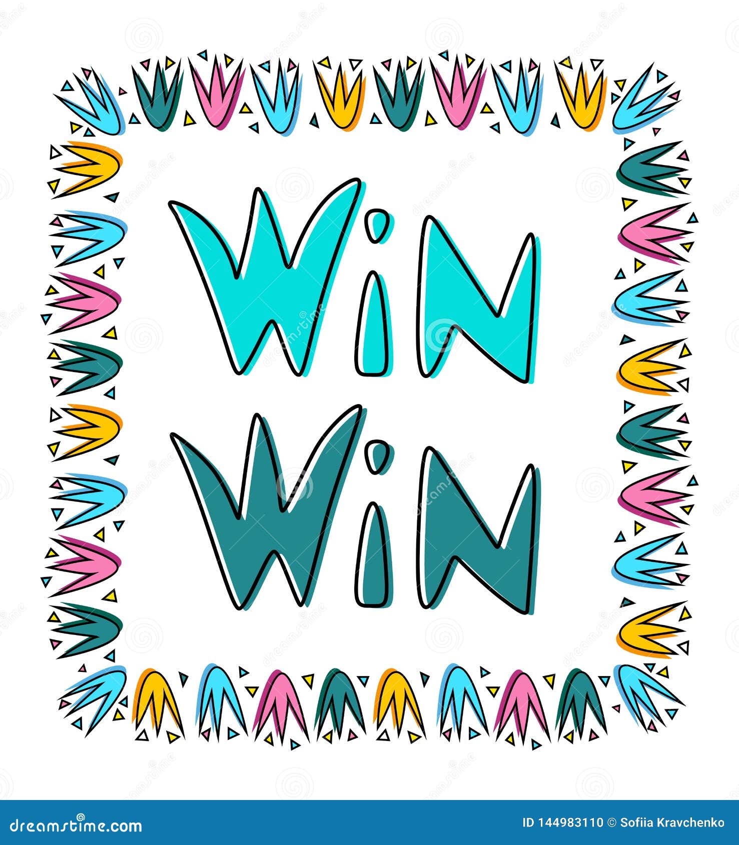 Win-win. Business concept stock illustration. Illustration of drawn ...