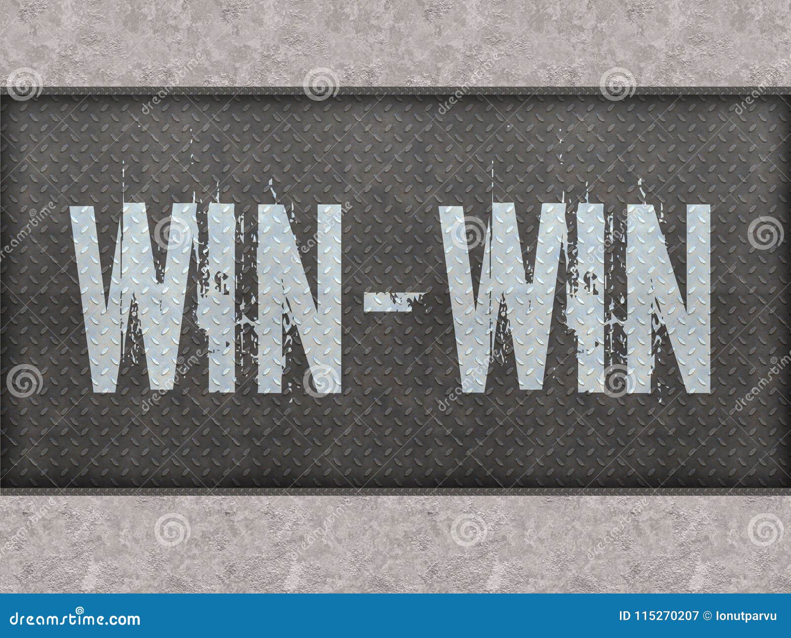 WIN WIN Painted on Metal Panel Wall. Stock Illustration - Illustration ...