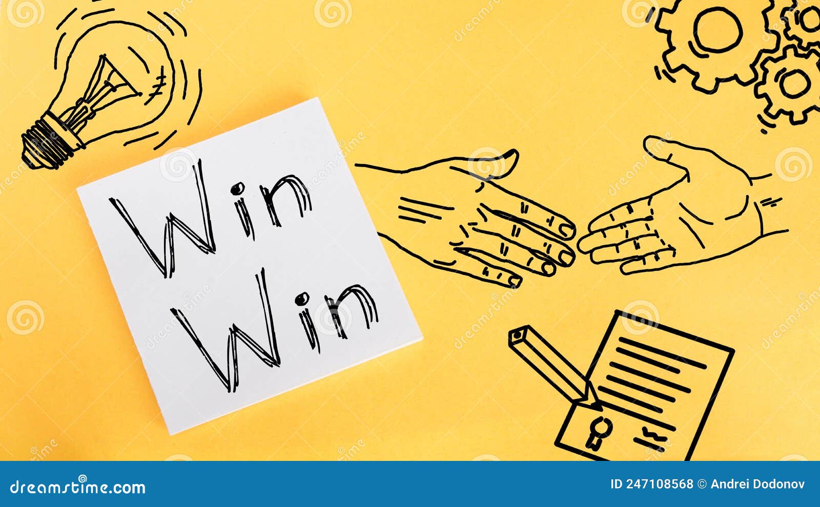 Win Win Situation Strategy is Shown Using the Text Stock Photo - Image ...