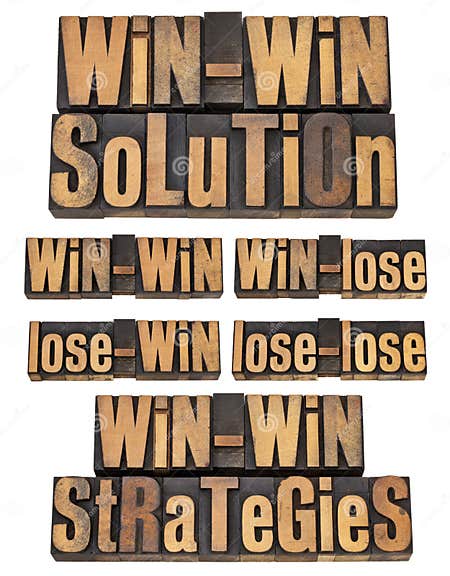 Win-win Strategy in Letterpress Stock Photo - Image of resolution, game ...