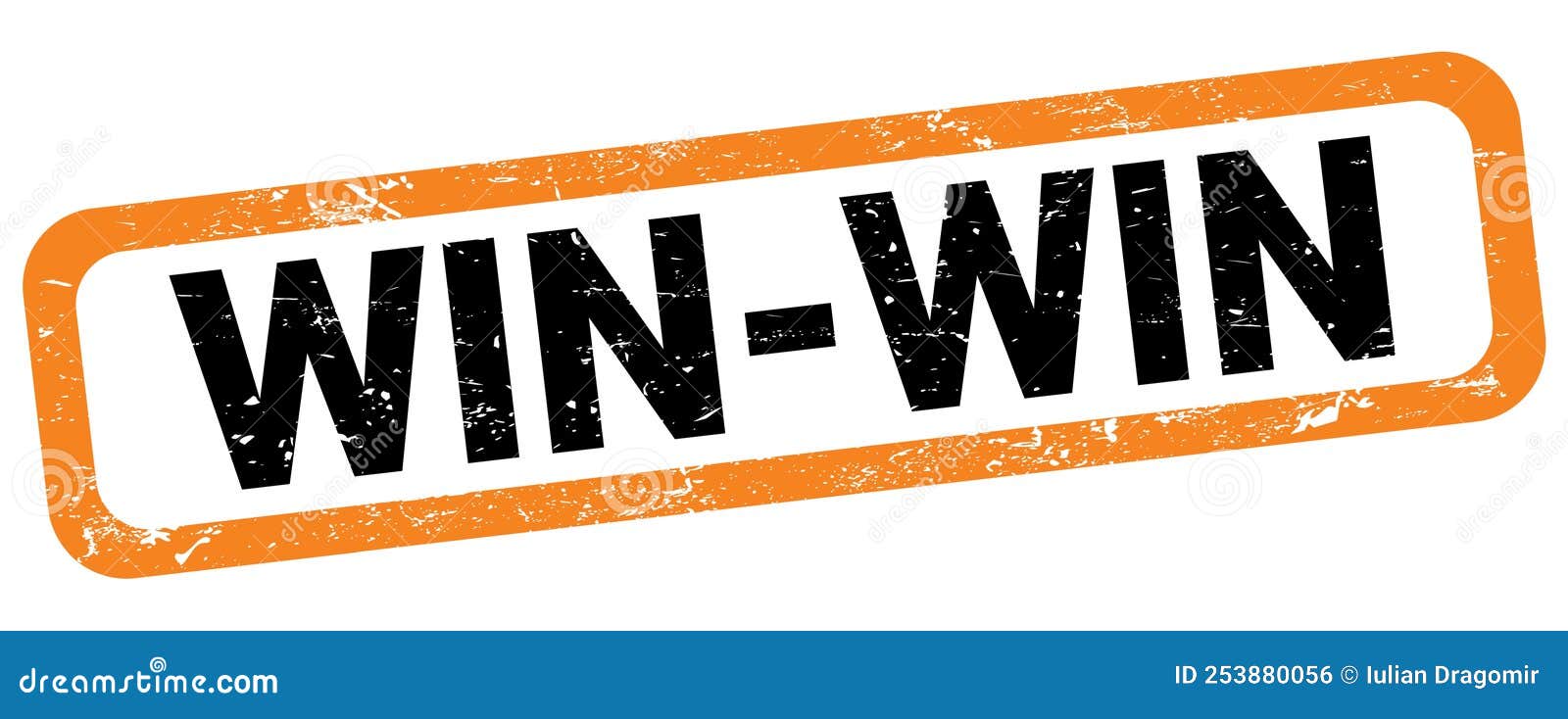 WIN-WIN Text Written on Orange-black Rectangle Stamp Stock Illustration ...