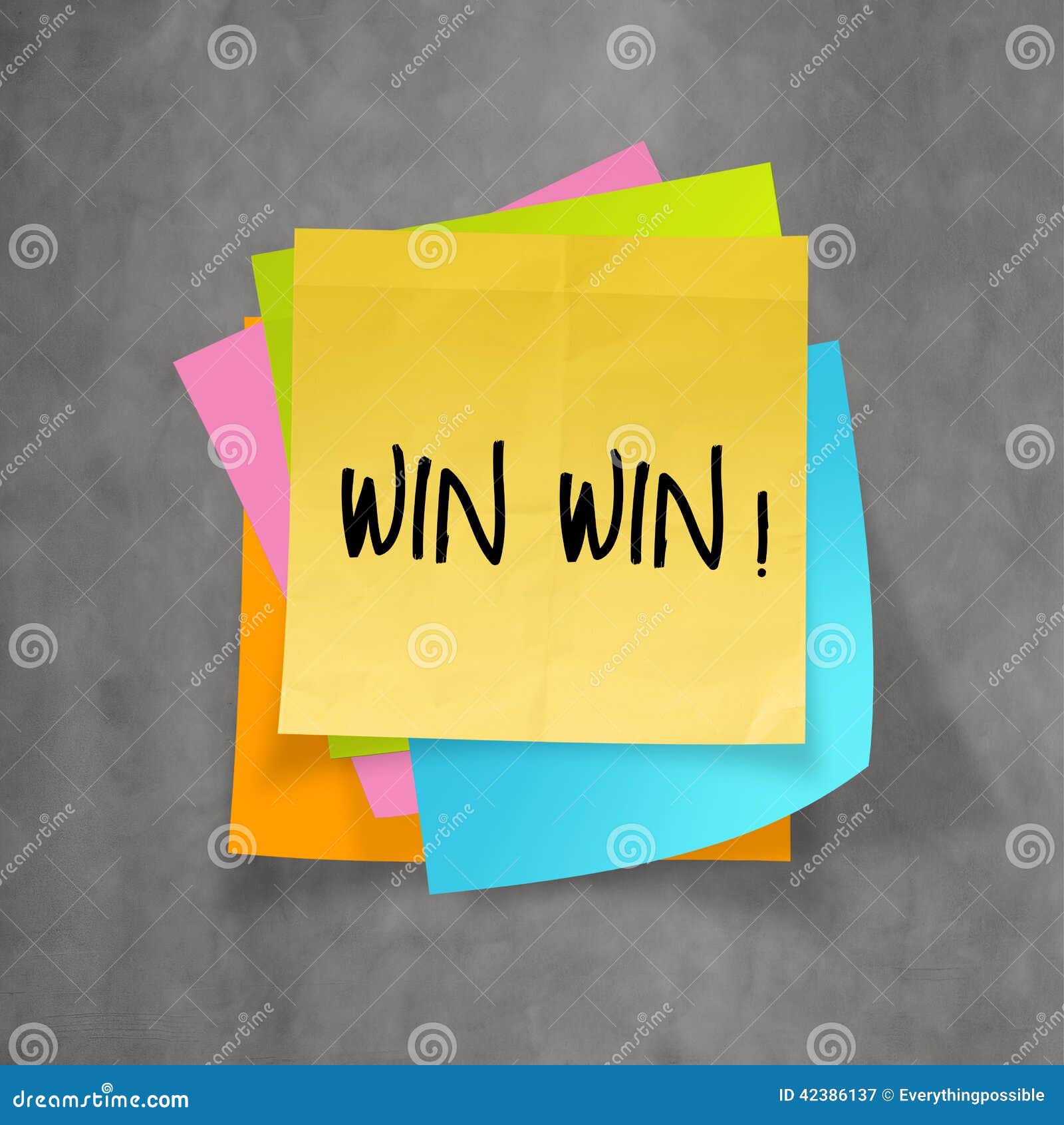 Win Win Words on Crumpled Sticky Note Paper Stock Image - Image of ...