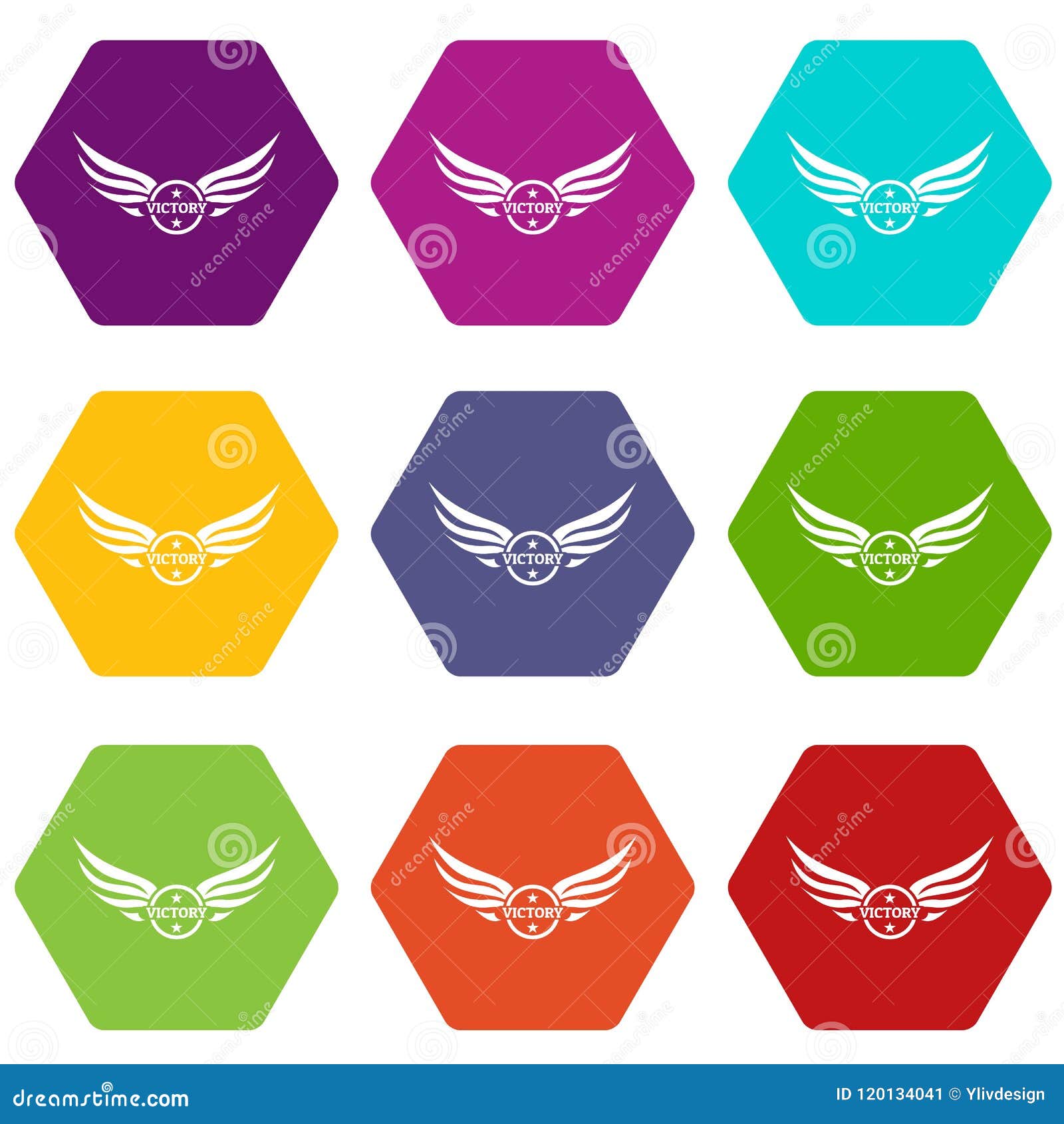 Win Wing Icons Set 9 Vector Stock Vector - Illustration of logotype ...