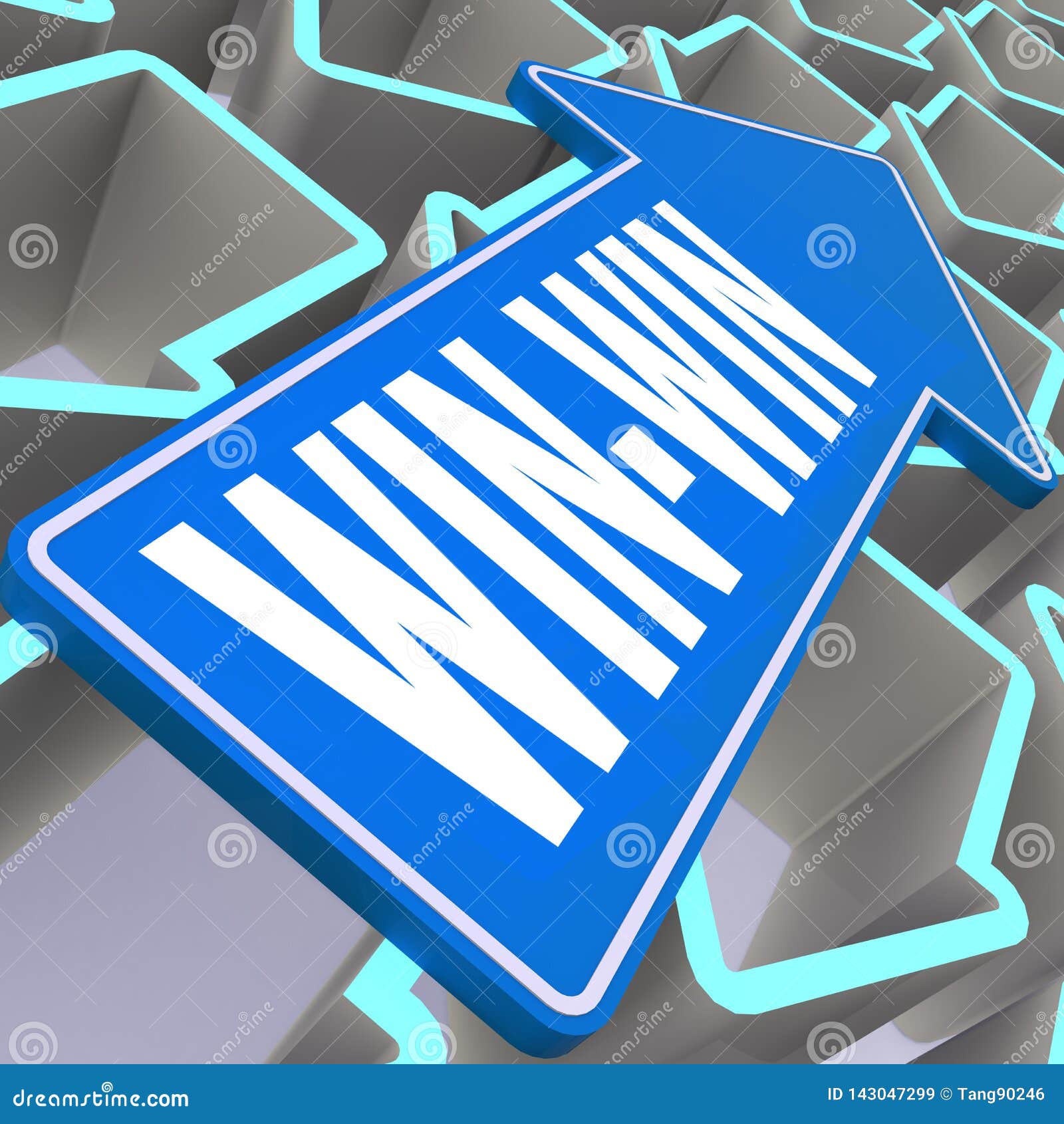 Win-win Word with Blue Arrow Stock Illustration - Illustration of ...