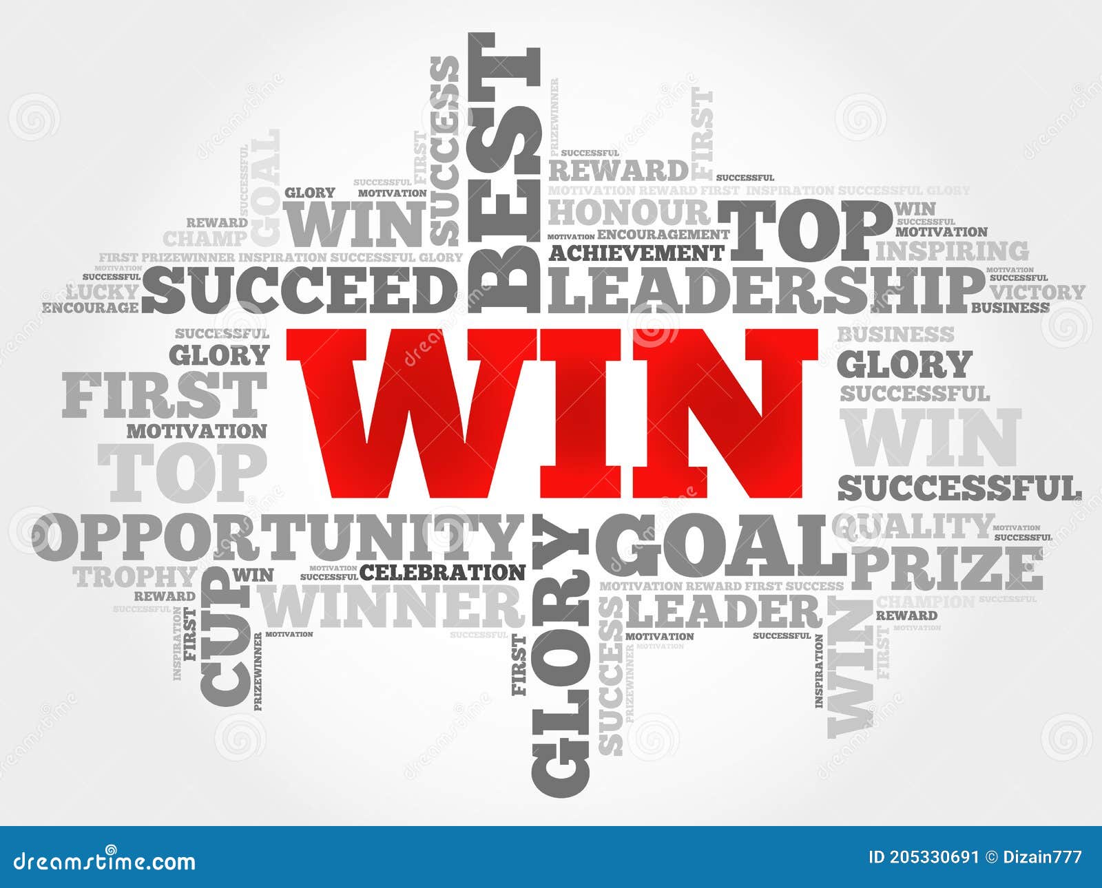 Win word cloud stock illustration. Illustration of isolated - 205330691