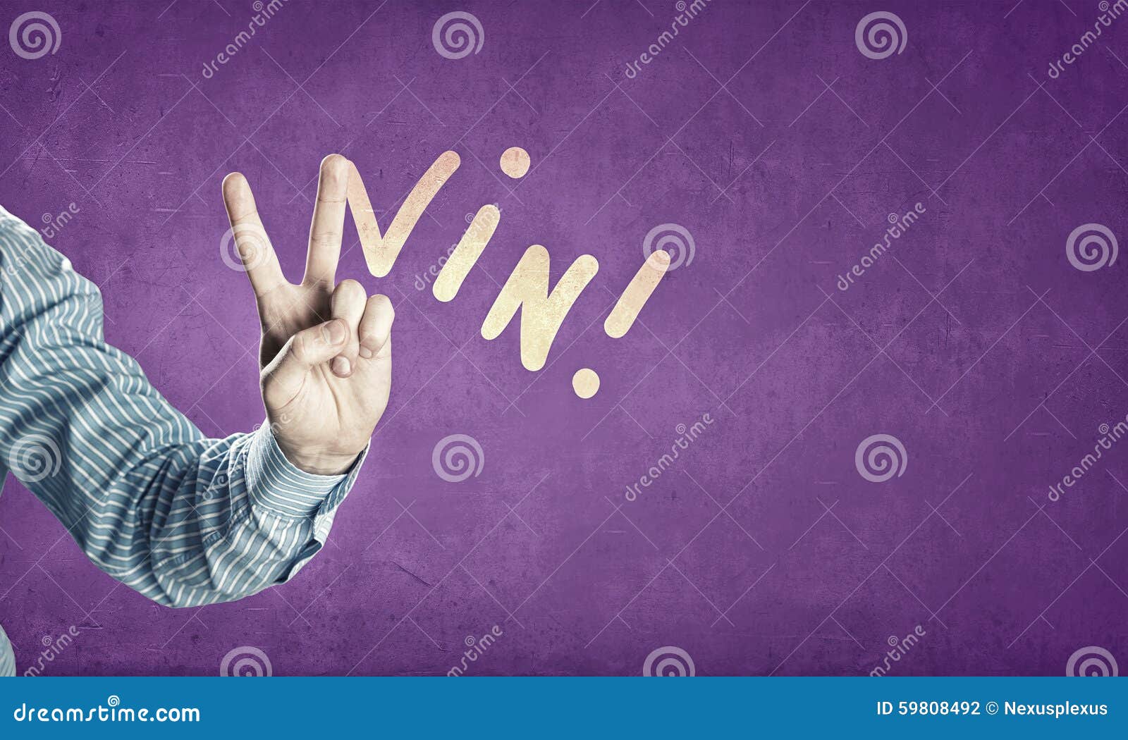 WIN word stock photo. Image of winner, hand, success - 59808492
