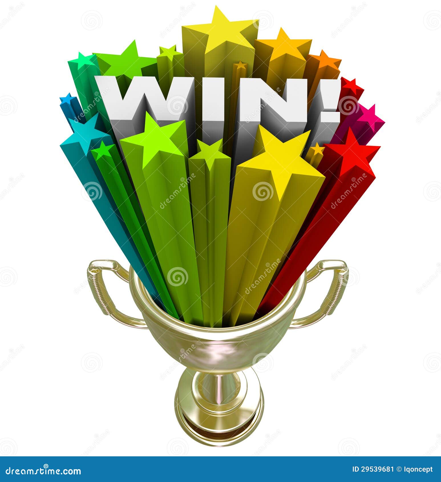 Win Word in Trophy - Burst of Stars Fireworks Stock Illustration ...