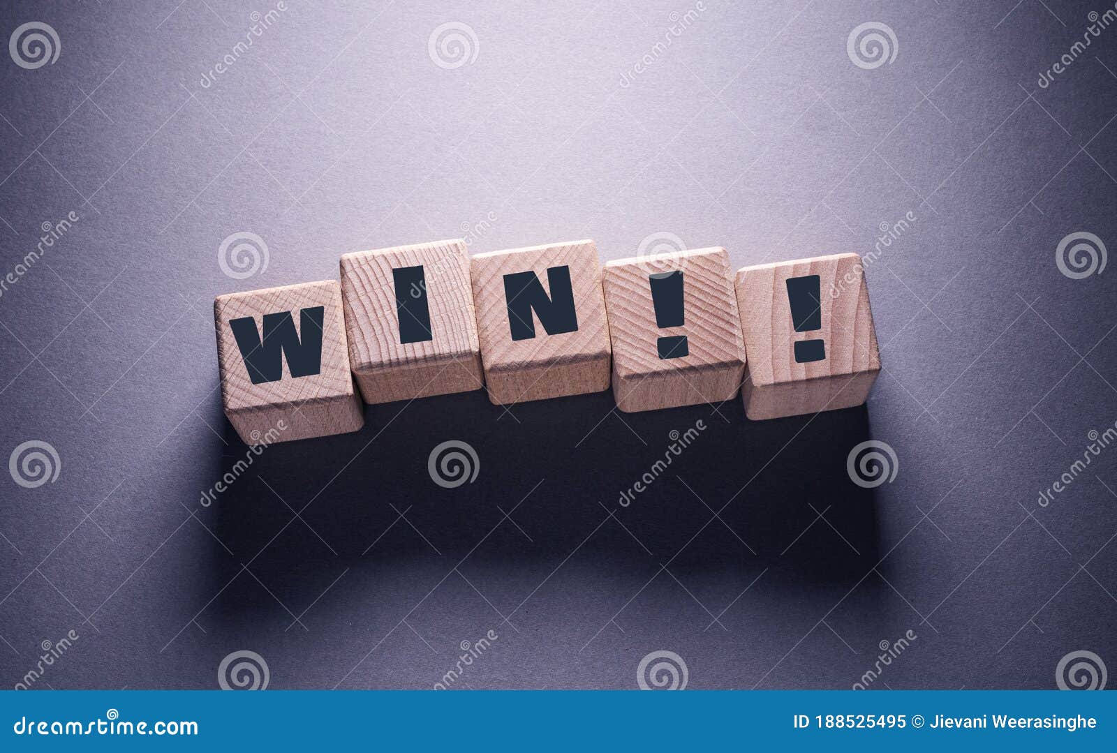 Win Word with Wooden Cubes stock image. Image of luck - 188525495