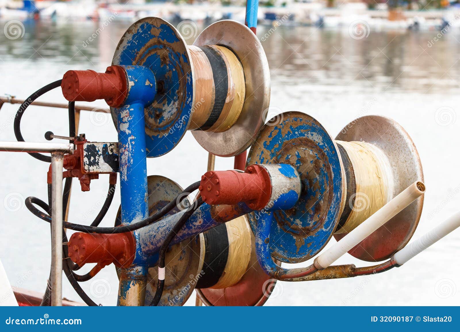 Winch for fishing nets stock image. Image of offshore - 32090187