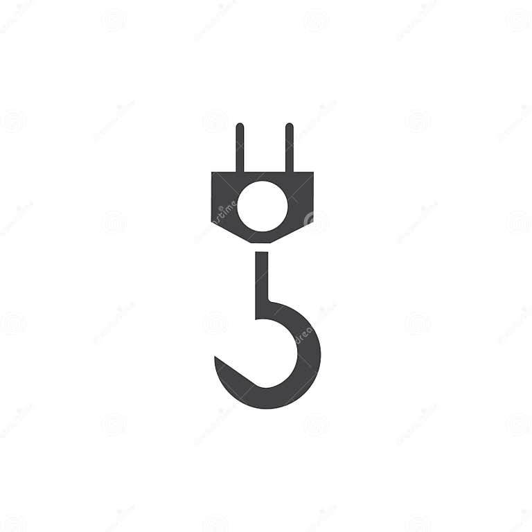 Winch Hook Icon Flat Simple Outline Set Stock Illustration ...
