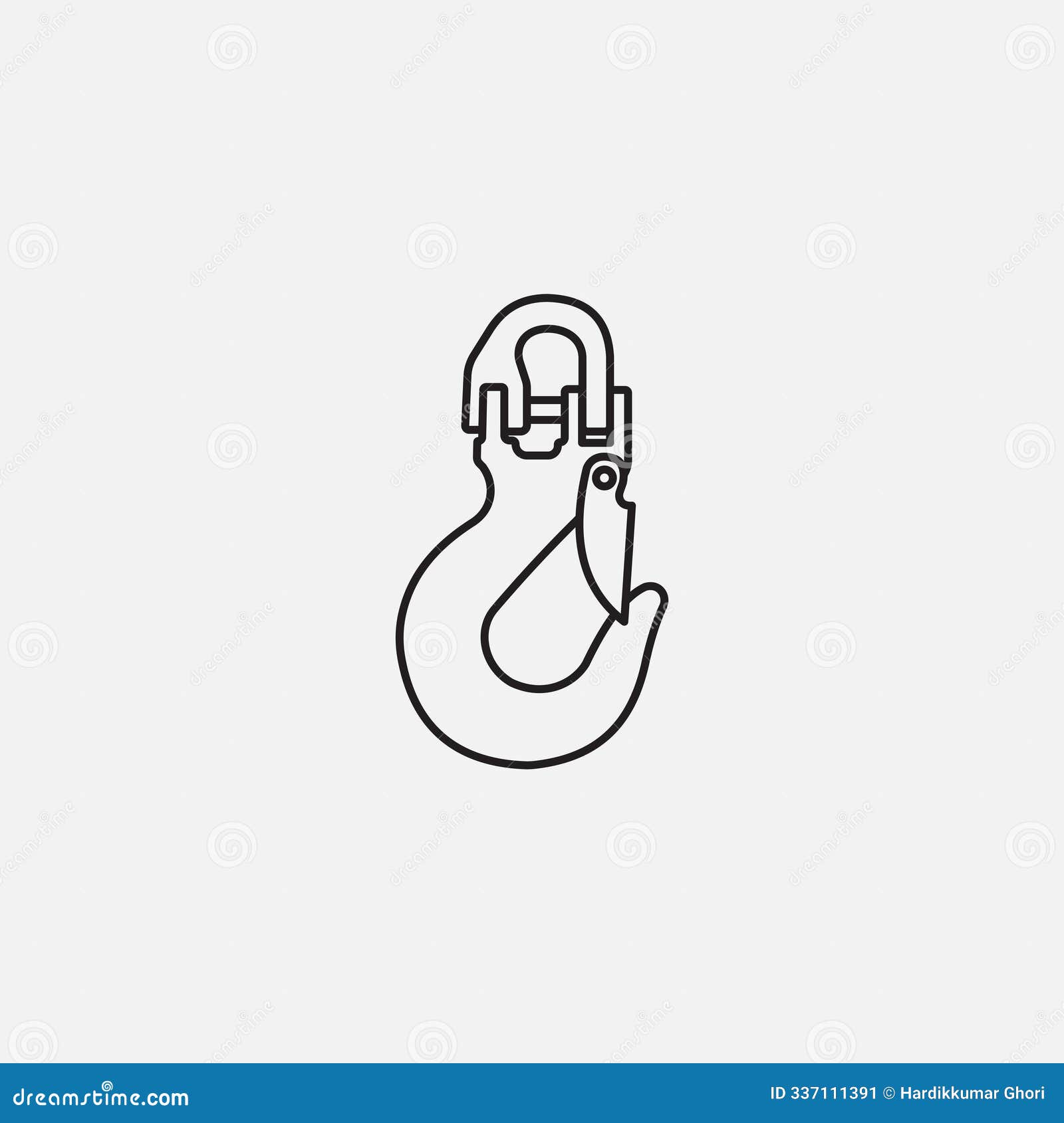 Winch Hookline in Thin Line Black Color. Flat Simple Vector Symbols ...