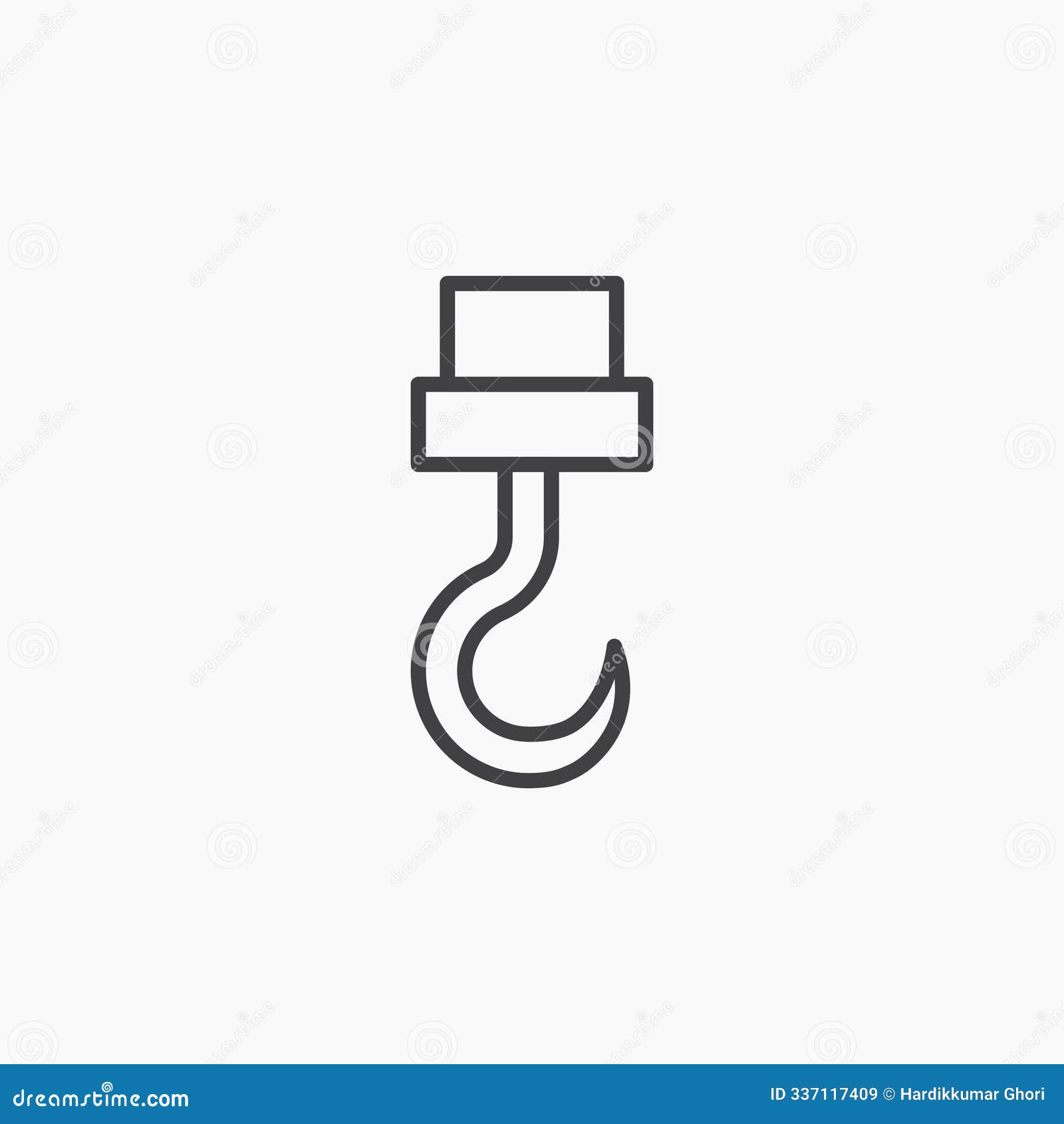 Winch Hookline in Thin Line Black Color. Flat Simple Vector Symbols ...