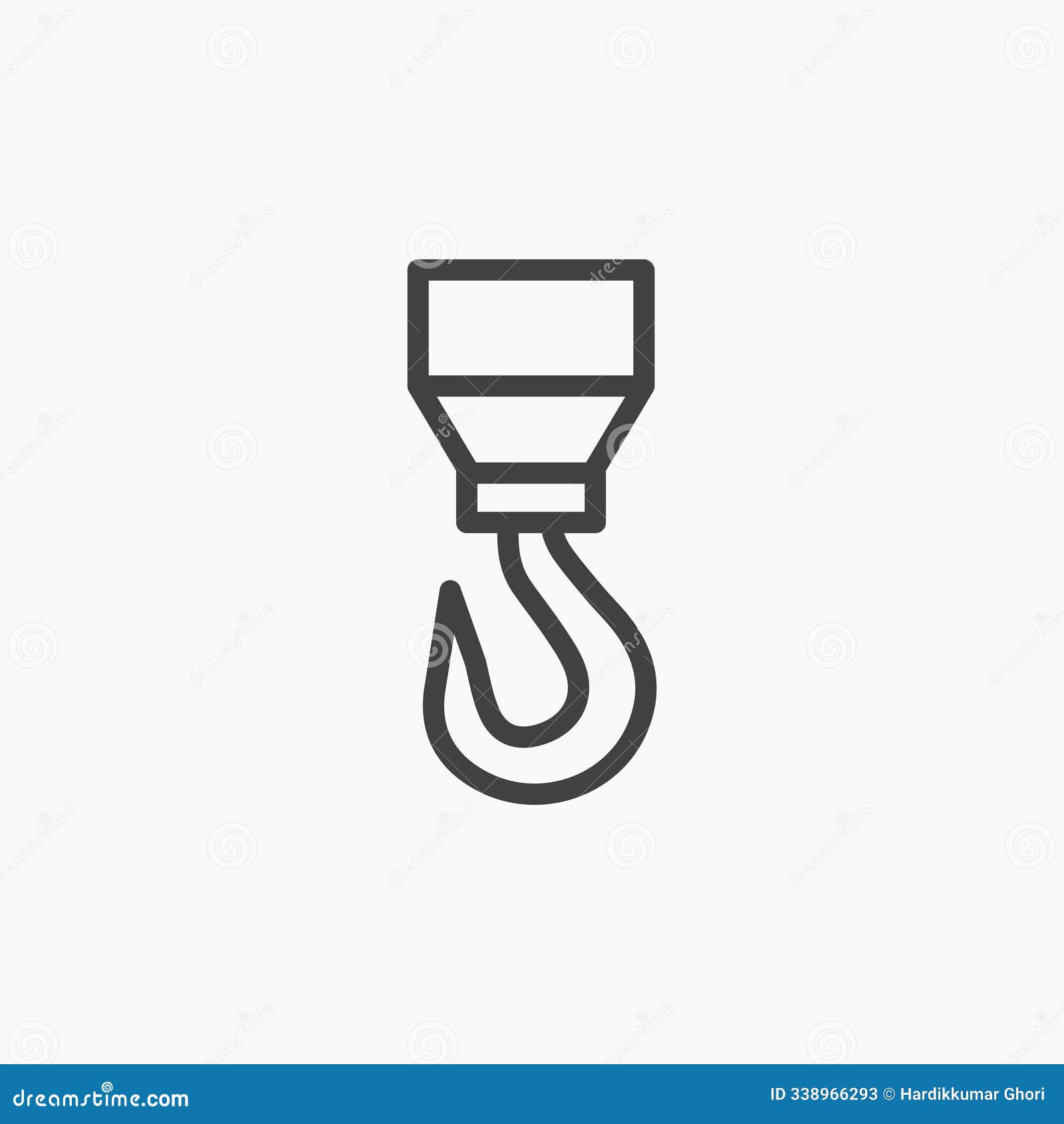 Winch Hookline in Thin Line Black Color. Flat Simple Vector Symbols ...