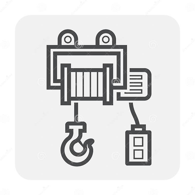 Winch icon black stock vector. Illustration of construction - 179369197