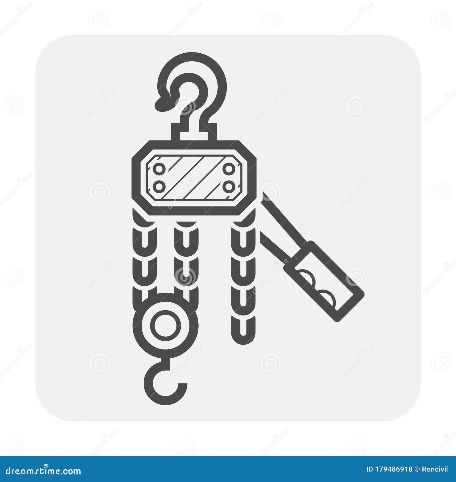 Winch icon black stock vector. Illustration of icon - 179486918