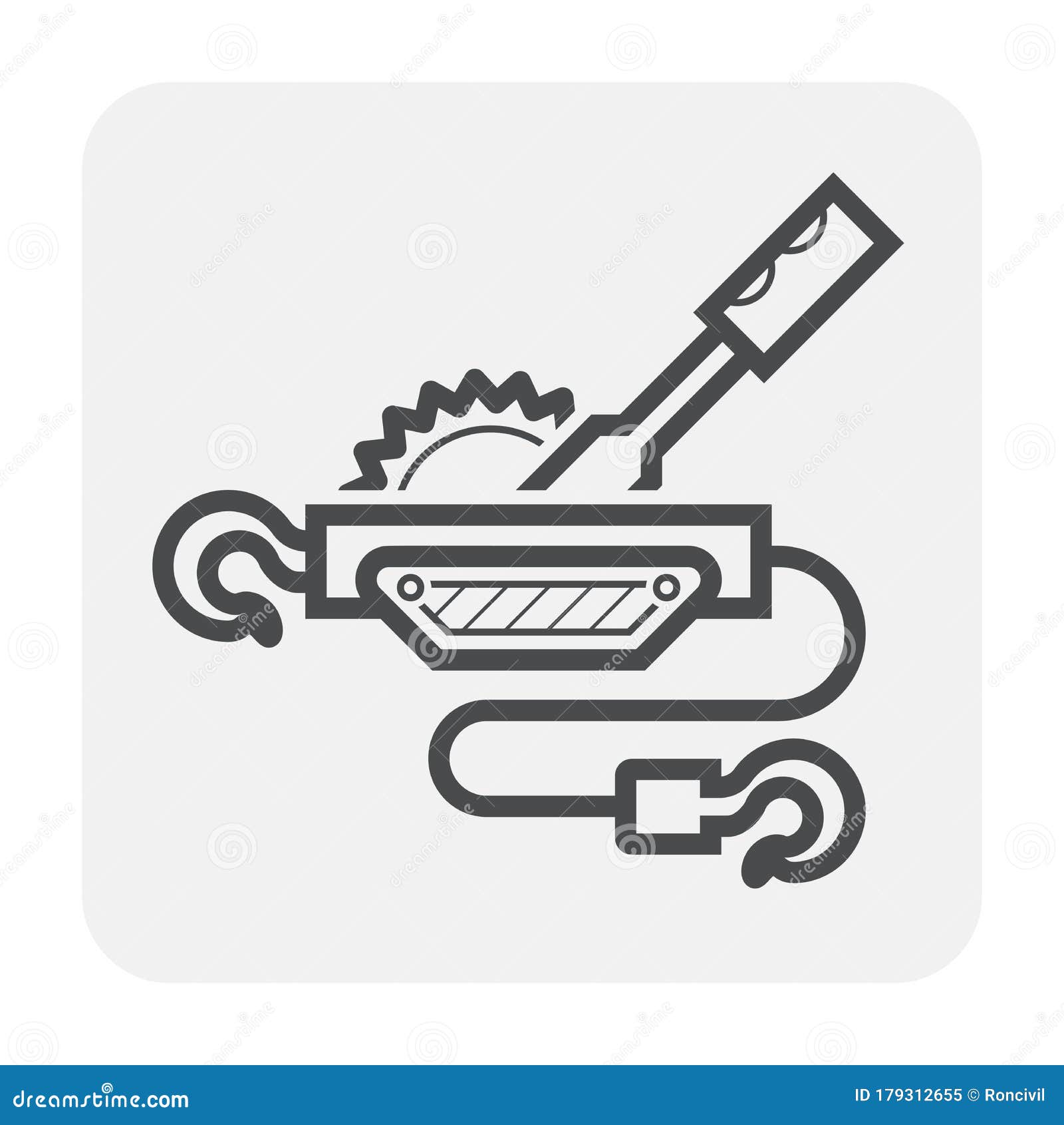 Winch icon black stock vector. Illustration of engineering - 179312655