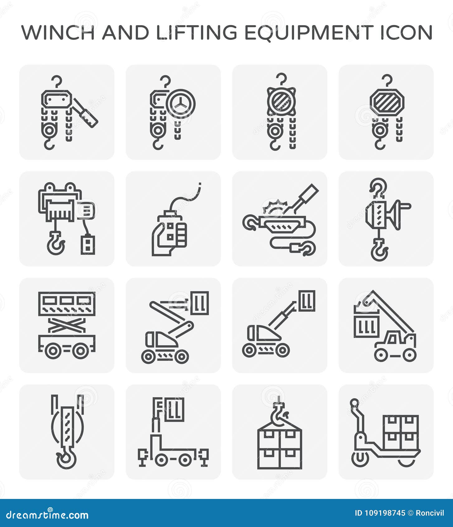 Winch For Lifting Loads. Vector Drawing | CartoonDealer.com #150784948