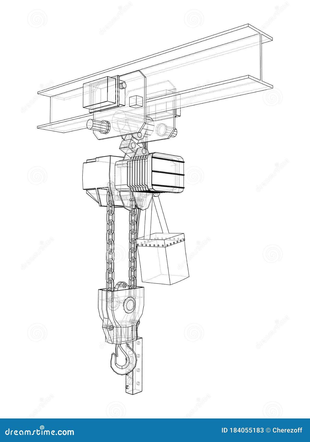 Winch For Lifting Loads. Vector Drawing | CartoonDealer.com #150784948