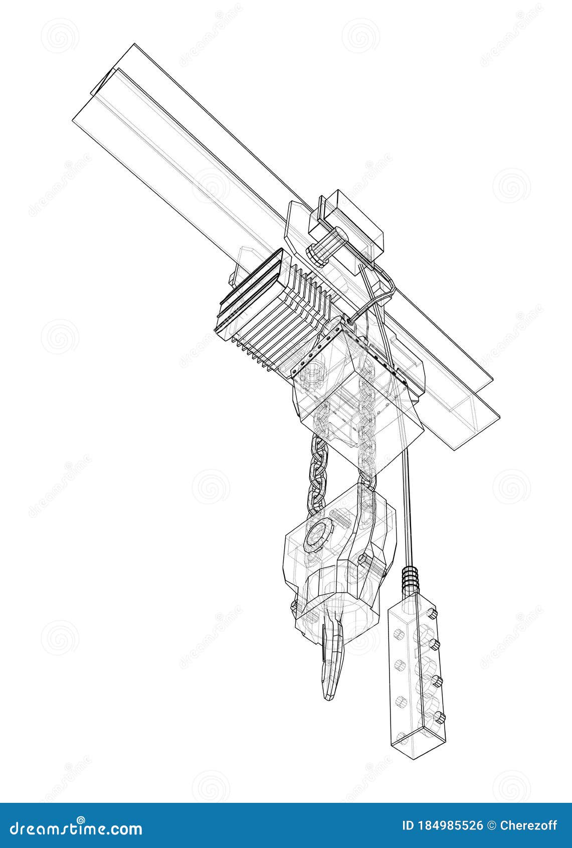 Winch For Lifting Loads. Vector Drawing | CartoonDealer.com #150784948