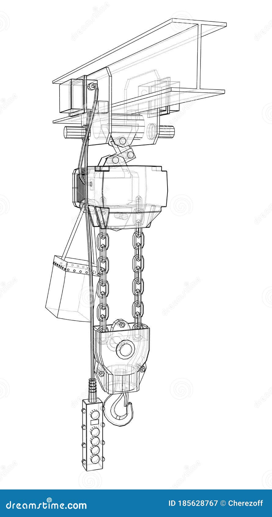 Winch For Lifting Loads. Vector Drawing | CartoonDealer.com #162920196