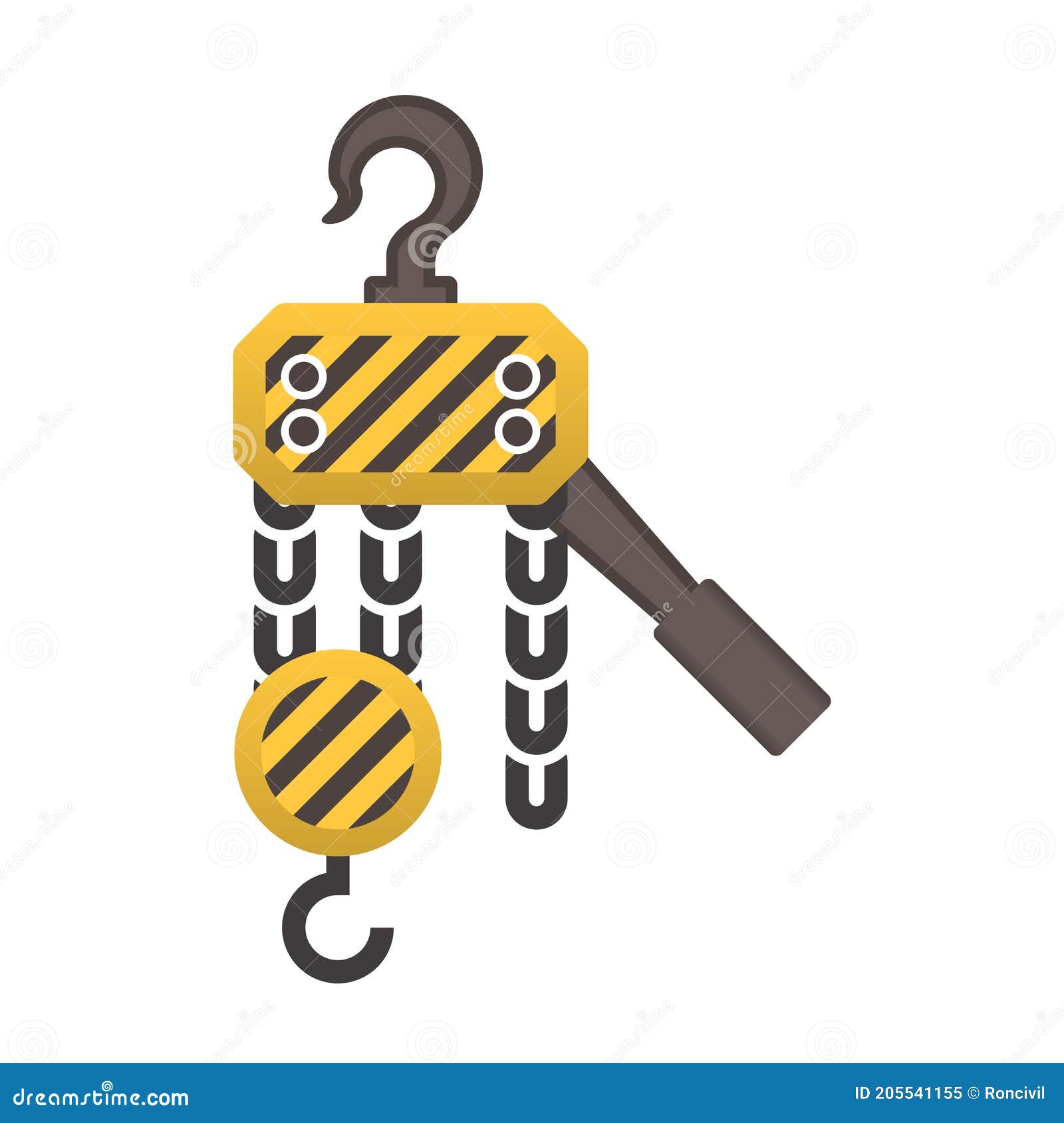 Manual Winch Line Outline Icon Cartoon Vector | CartoonDealer.com ...