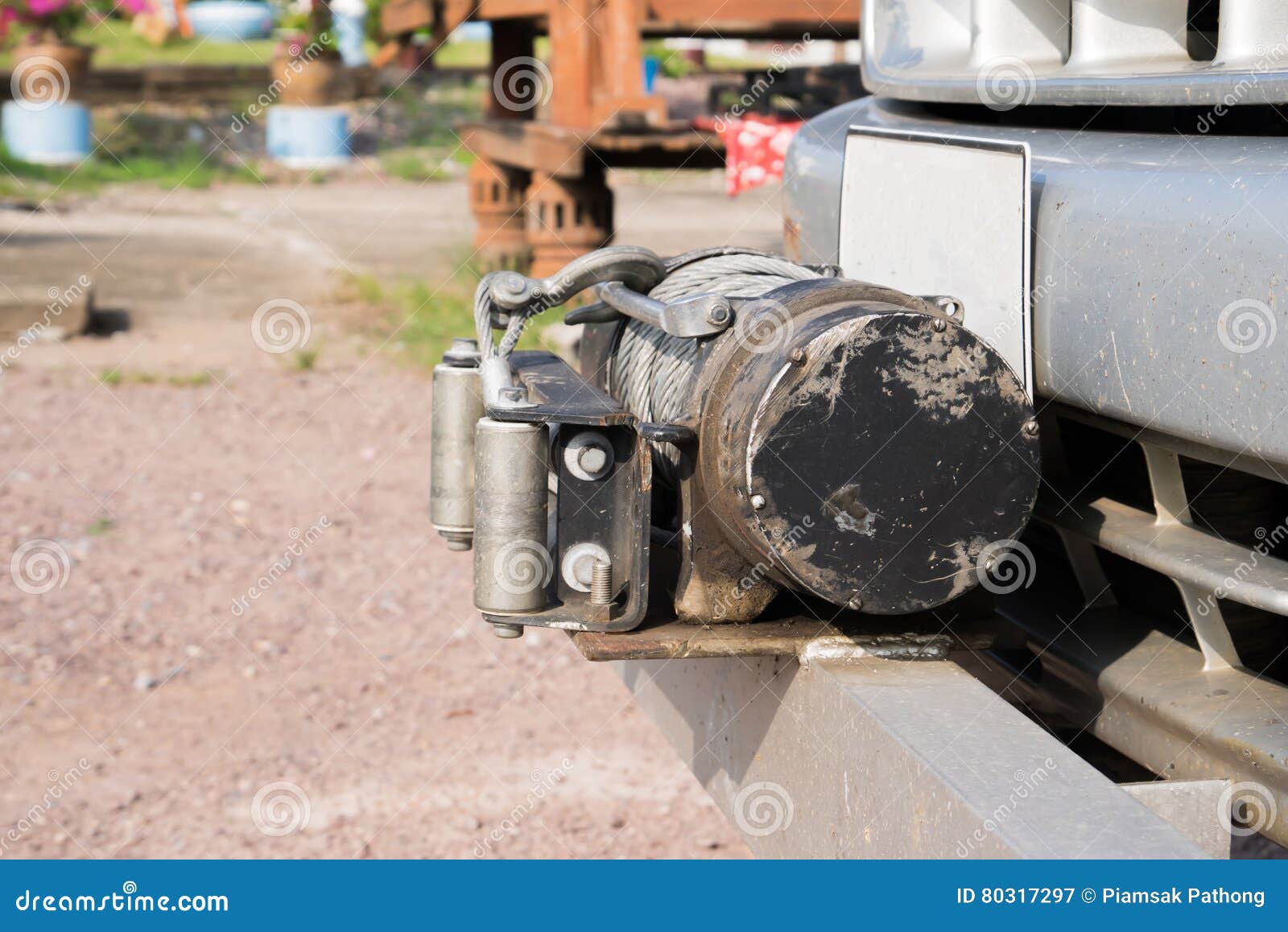 Winch - offroad equipment stock image. Image of rope - 80317297