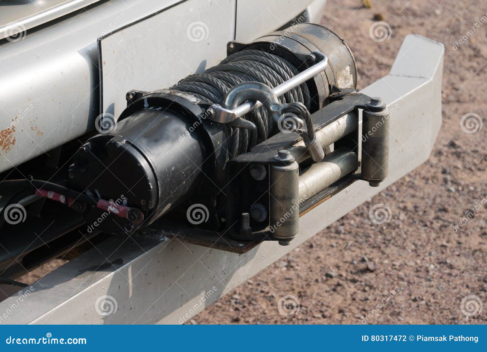 Winch - offroad equipment stock photo. Image of transport - 80317472