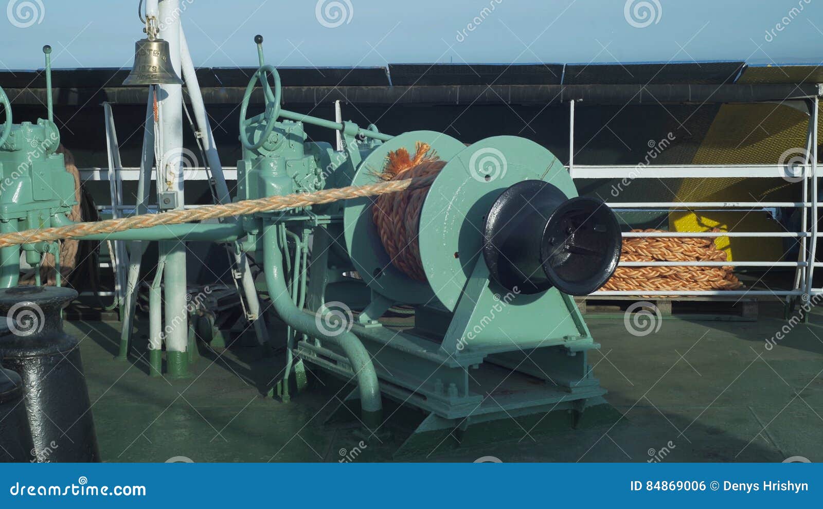Winch with Rope on the Ferry Stock Photo - Image of rope, marine: 84869006