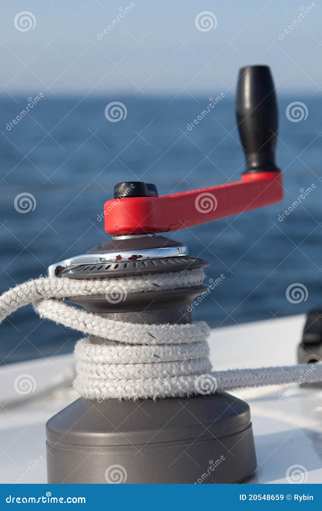 Winch on sailboat stock image. Image of ship, rope, summer - 20548659