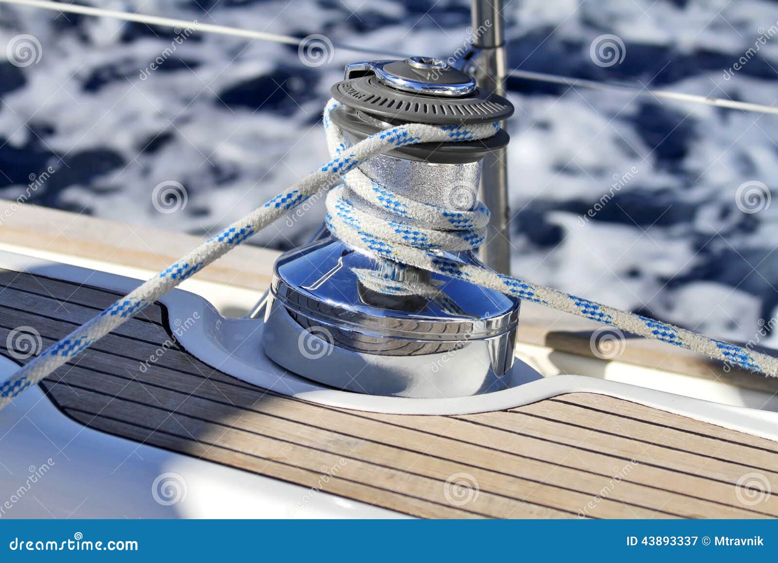 Winch on a sailboat stock image. Image of winch, cleat - 43893337