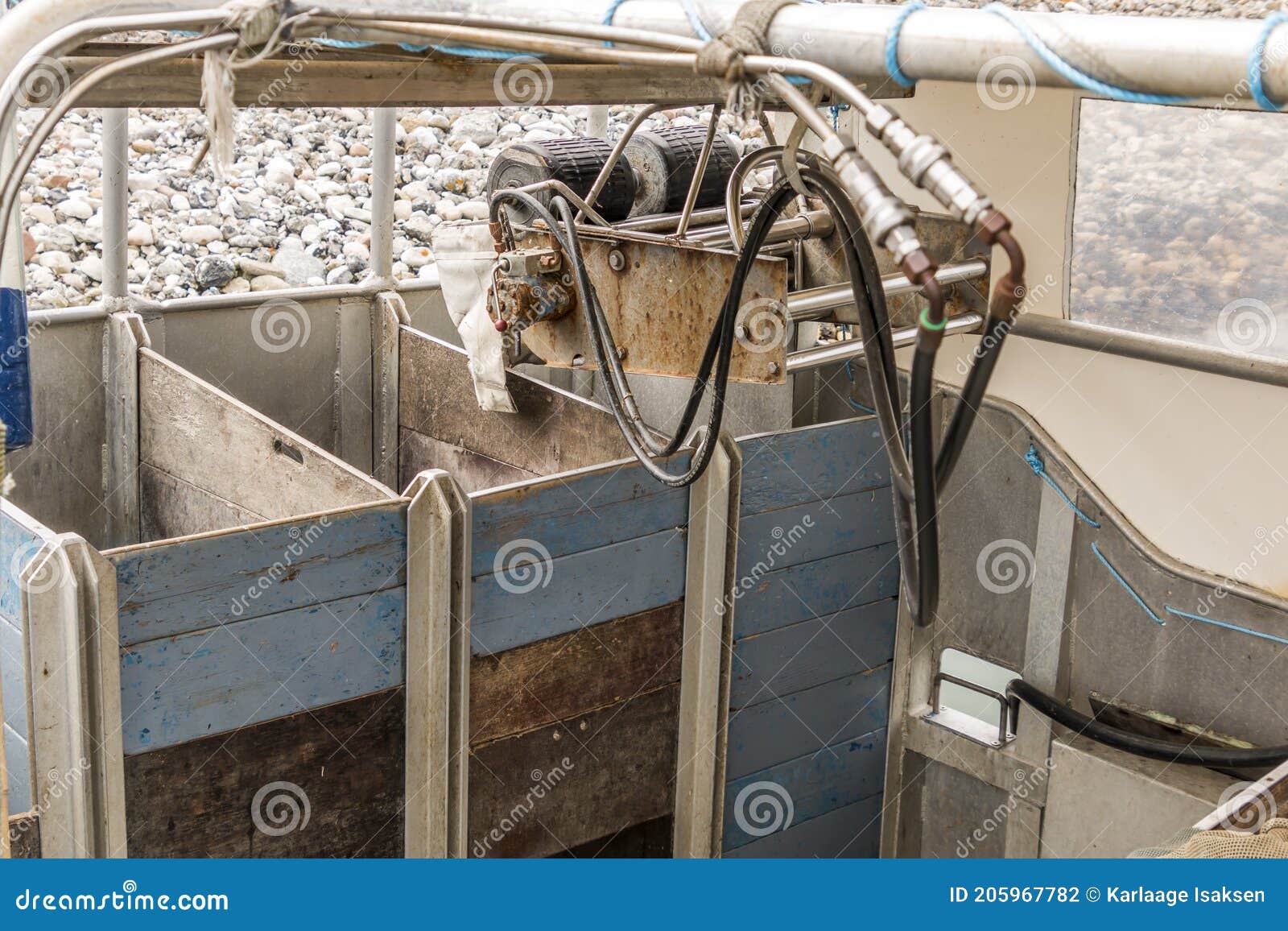 Winch System To Retrieve Nets on a Traditional Trawler Stock Photo ...