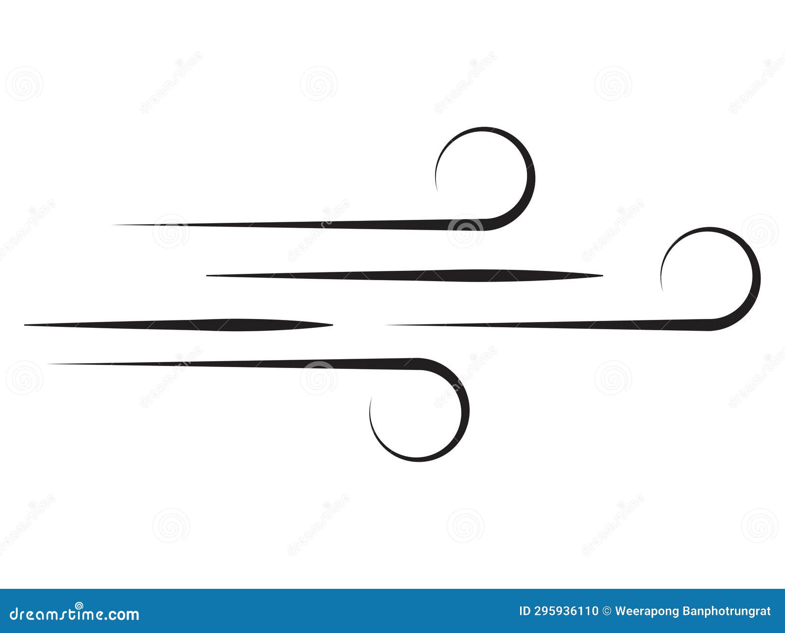 Wind Sign, Windy Season, the Symbol of Fresh Air Stock Illustration ...