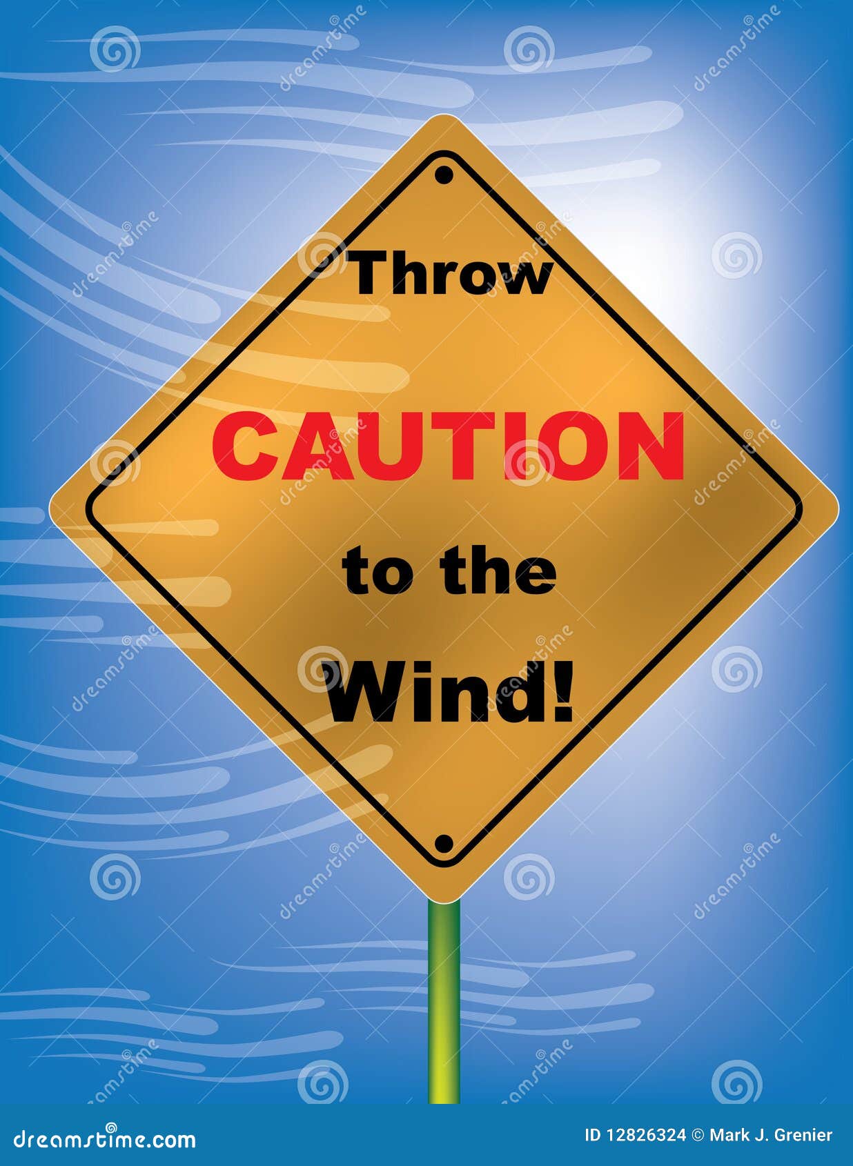 Wind Advisory stock vector. Illustration of yellow, wind - 12826324