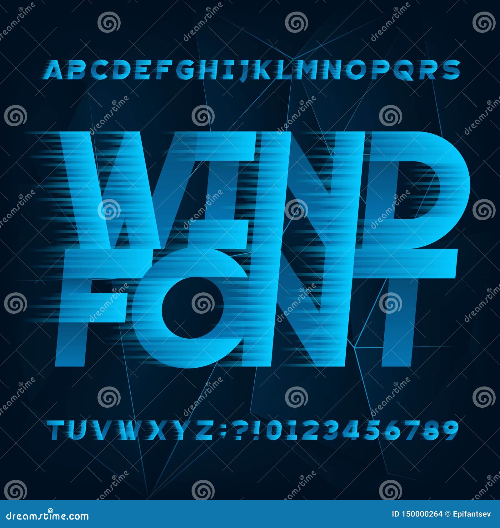 Wind Alphabet Font Fast Speed Effect Type Letters And Numbers Stock Vector Illustration Of